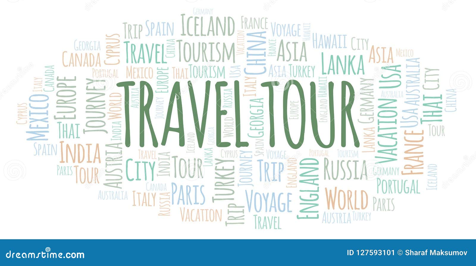 Travel Tour word cloud. stock illustration. Illustration of colors ...