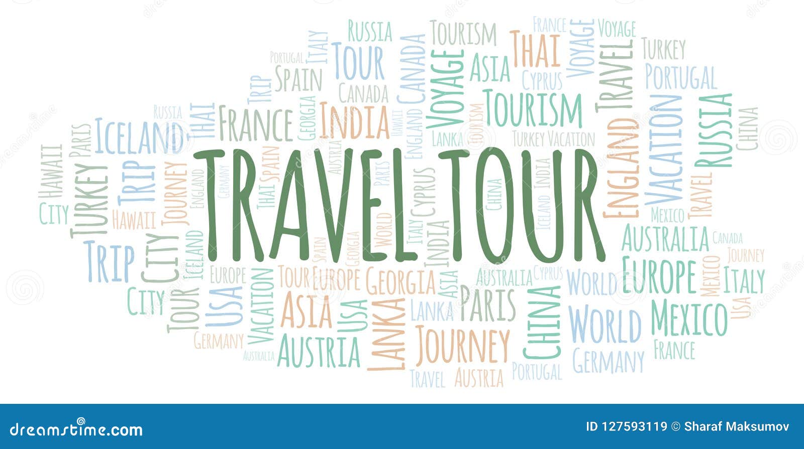 Travel Tour word cloud. stock illustration. Illustration of journey ...
