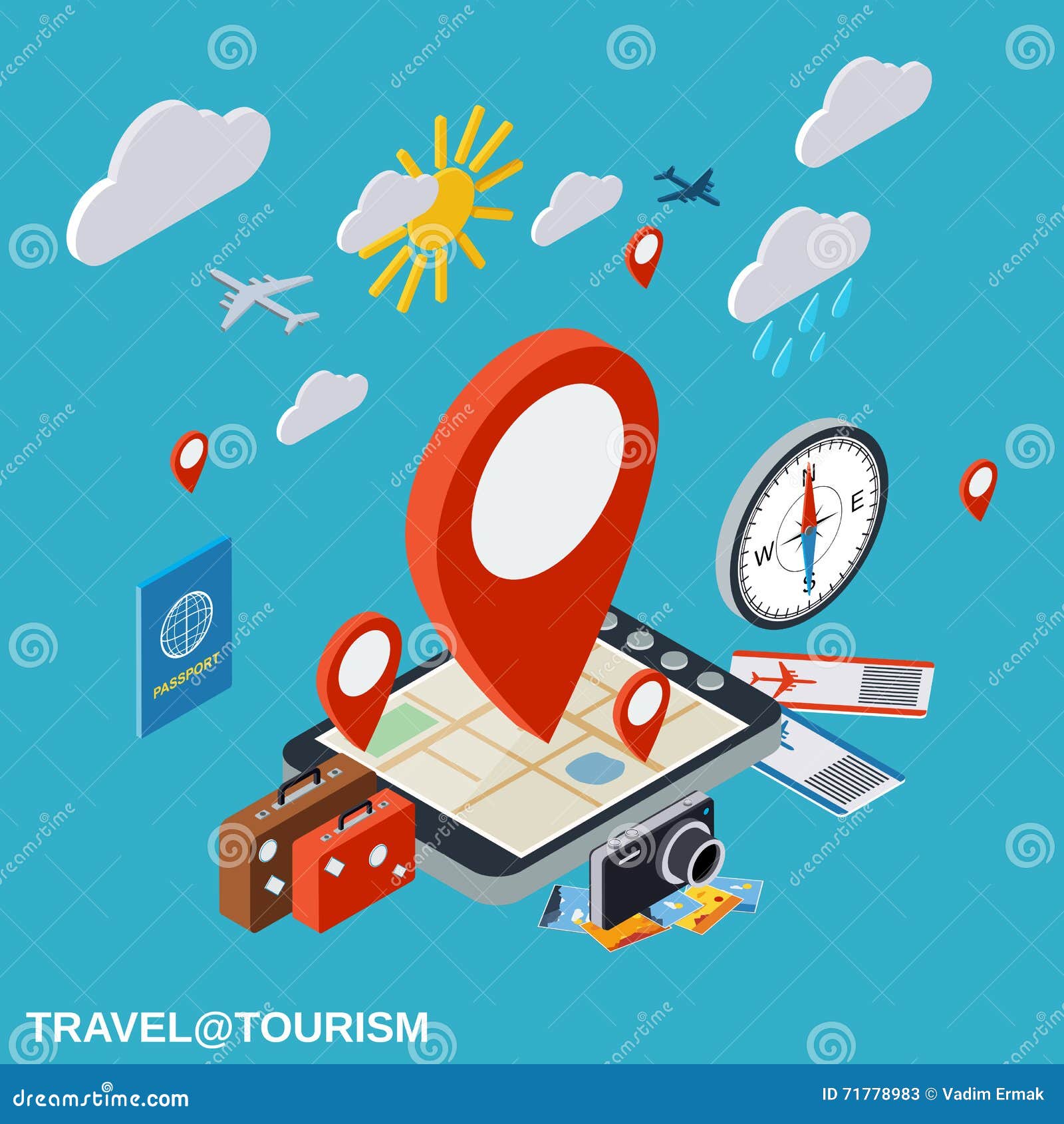 Travel, Touring, Destination, Vacation Vector Concept Stock Vector ...