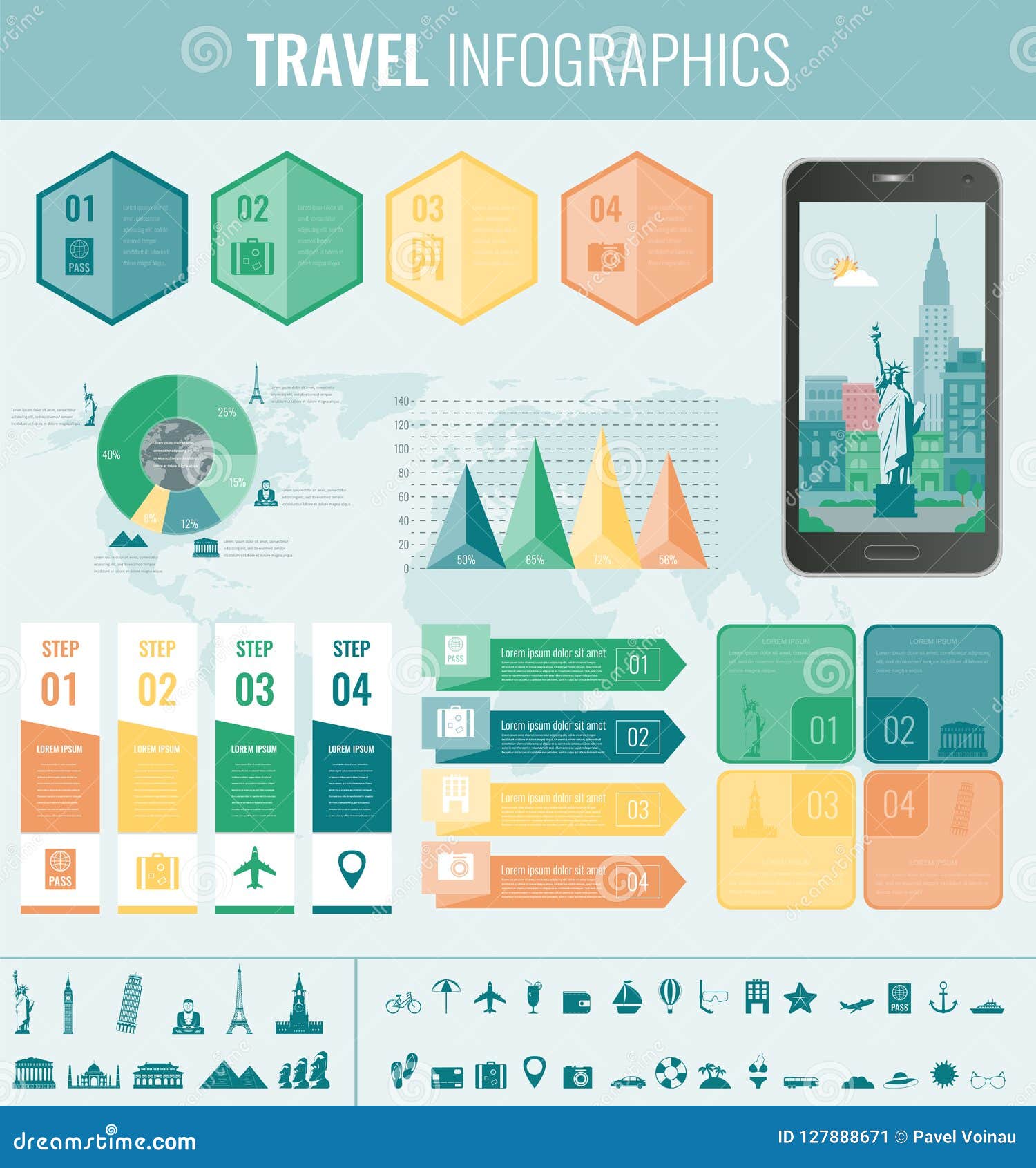 Travel and Tourism. Infographic Set with Charts and Other Elements ... Travel and Tourism. Infographic Set with Charts and Other Elements ...