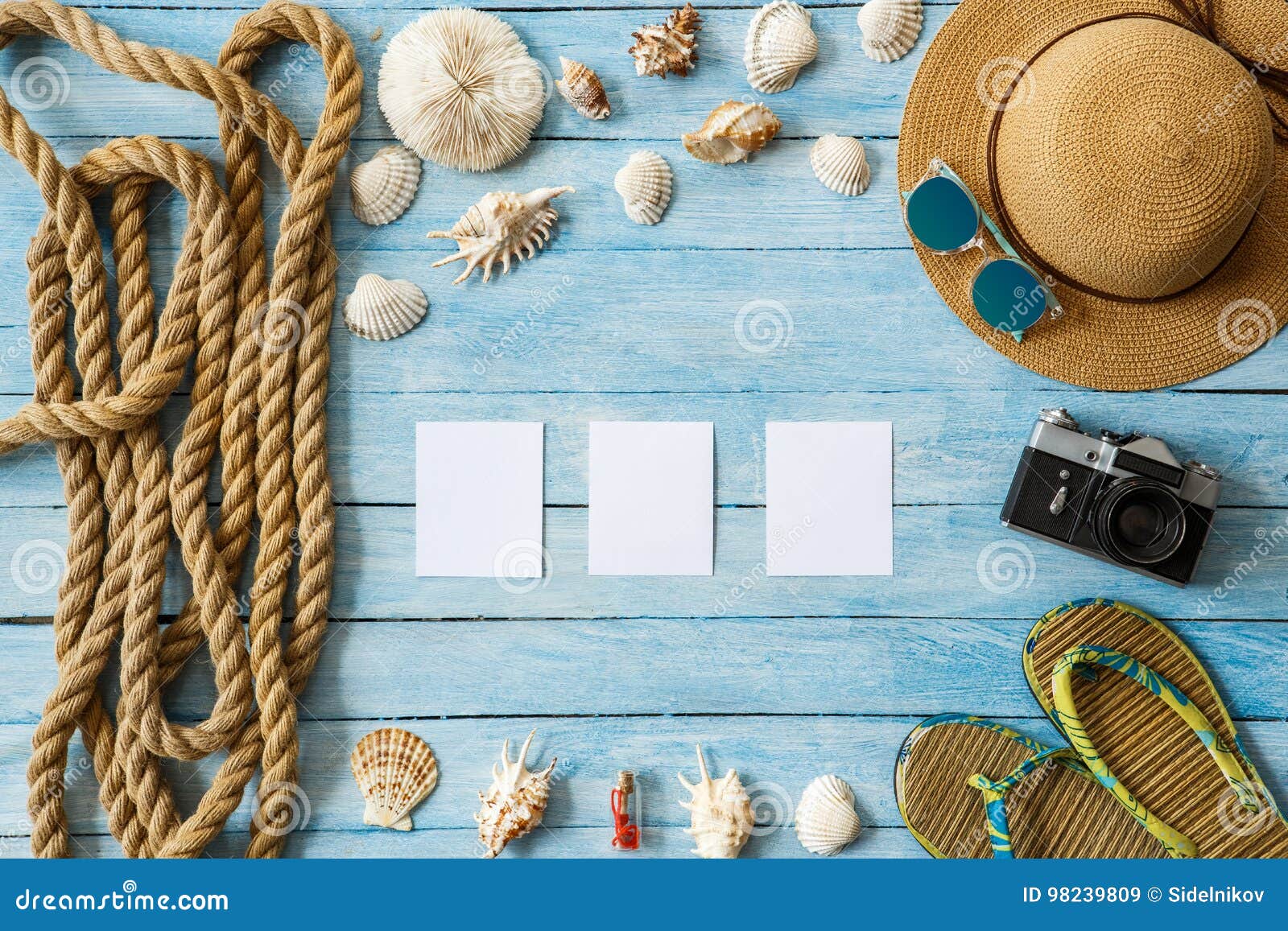 Travel Tourism Objects Isolated Top View Vacation Conecpt Stock Image ...