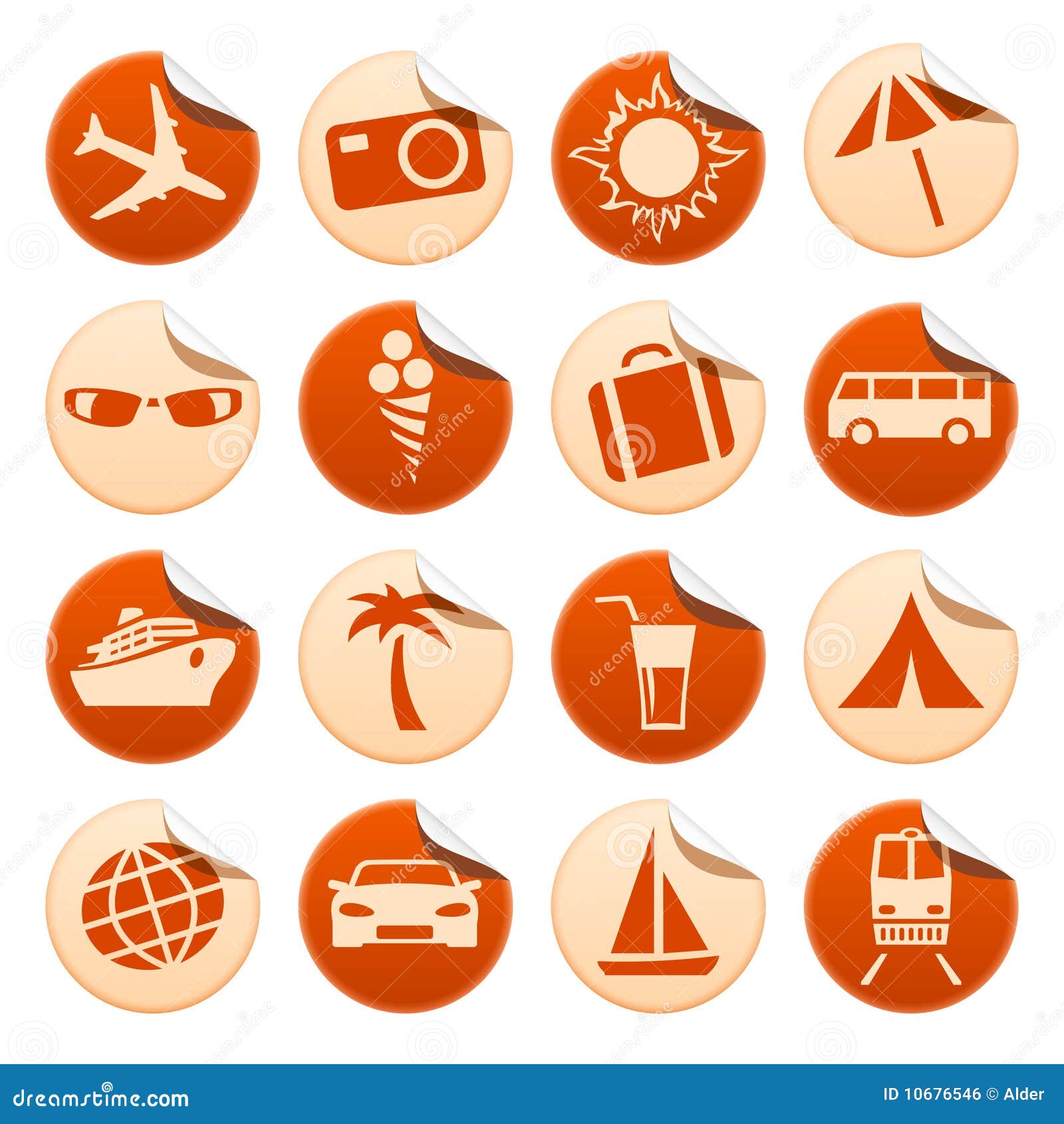 Travel & Tourism Stickers Stock Vector - Illustration of buttons ...