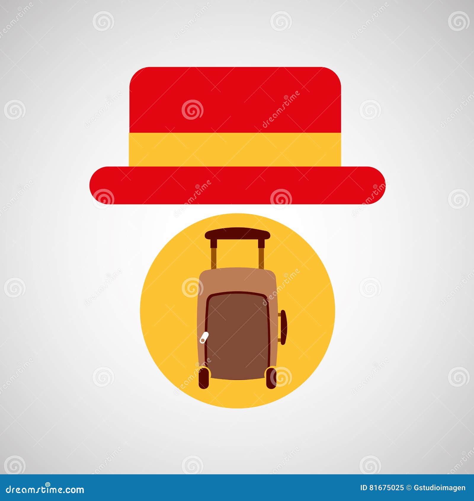 Travel Tourist Hat Concept Suitcase Stock Vector - Illustration of ...