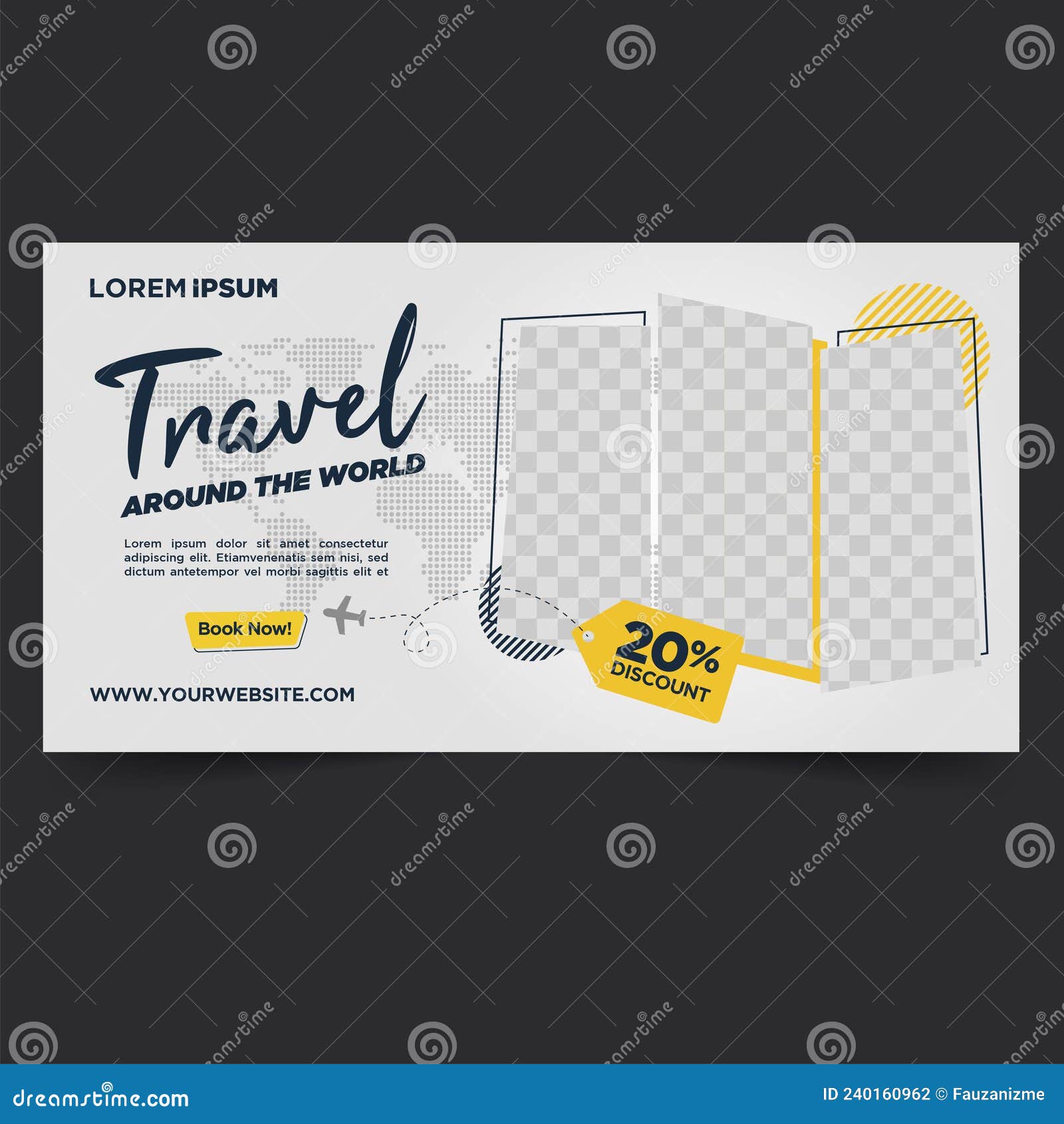 Travel Tours Banner Template Stock Vector - Illustration of tourism ...