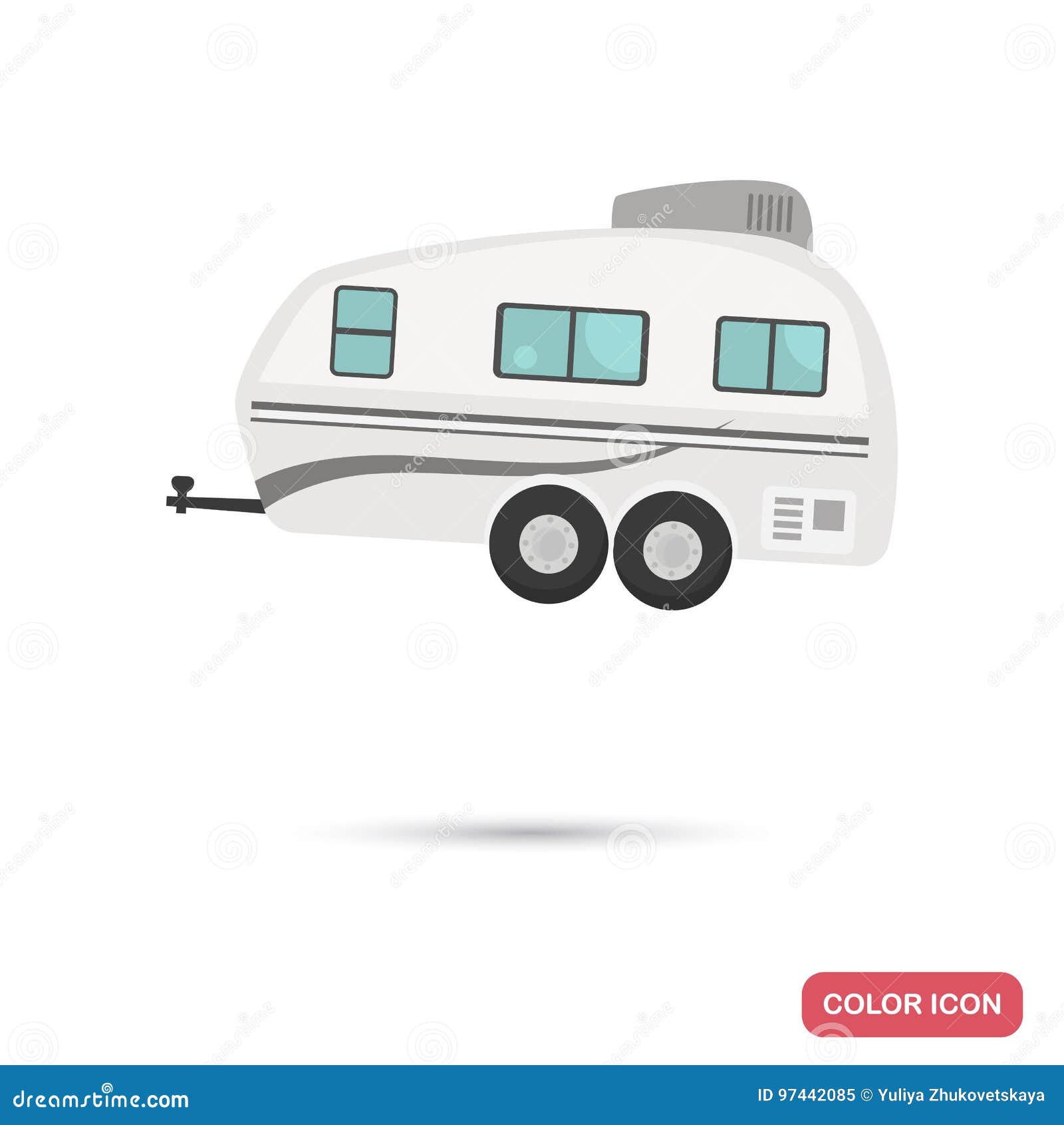 Travel Trailer Color Icon for Web and Mobile Design Stock Vector ...