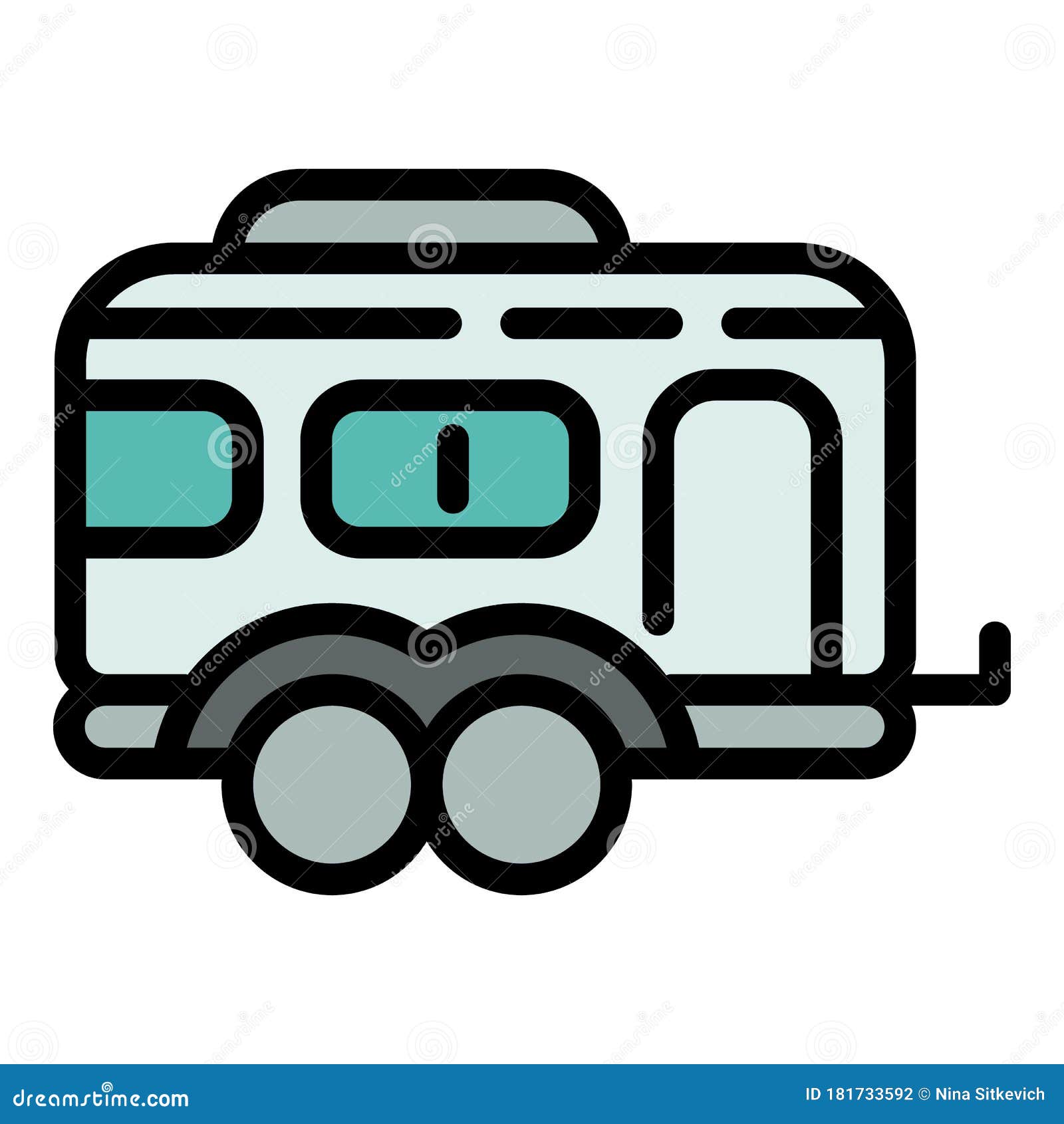 Travel Trailer Icon, Outline Style Stock Vector - Illustration of ...