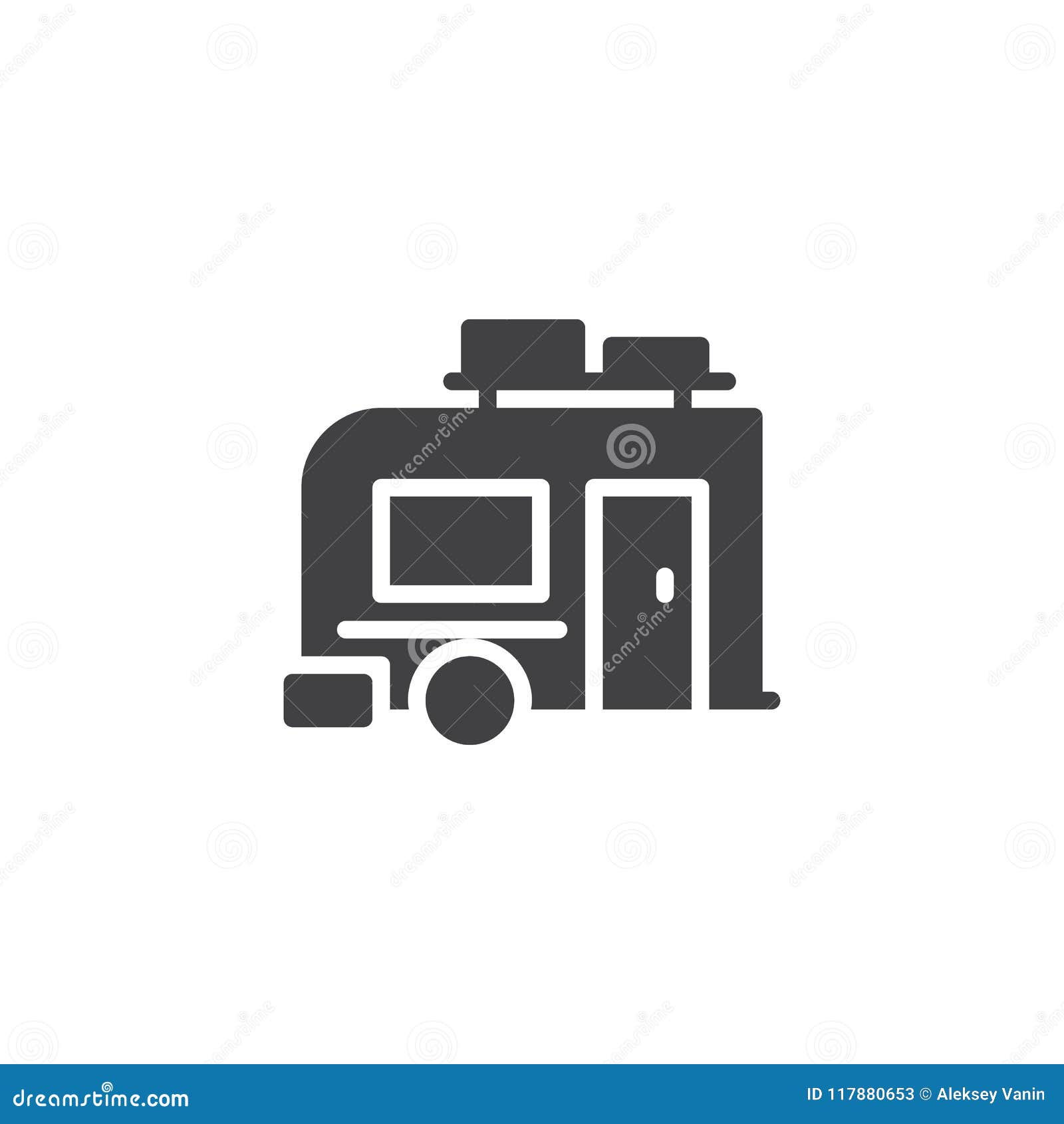 Travel trailer vector icon stock vector. Illustration of adventure ...