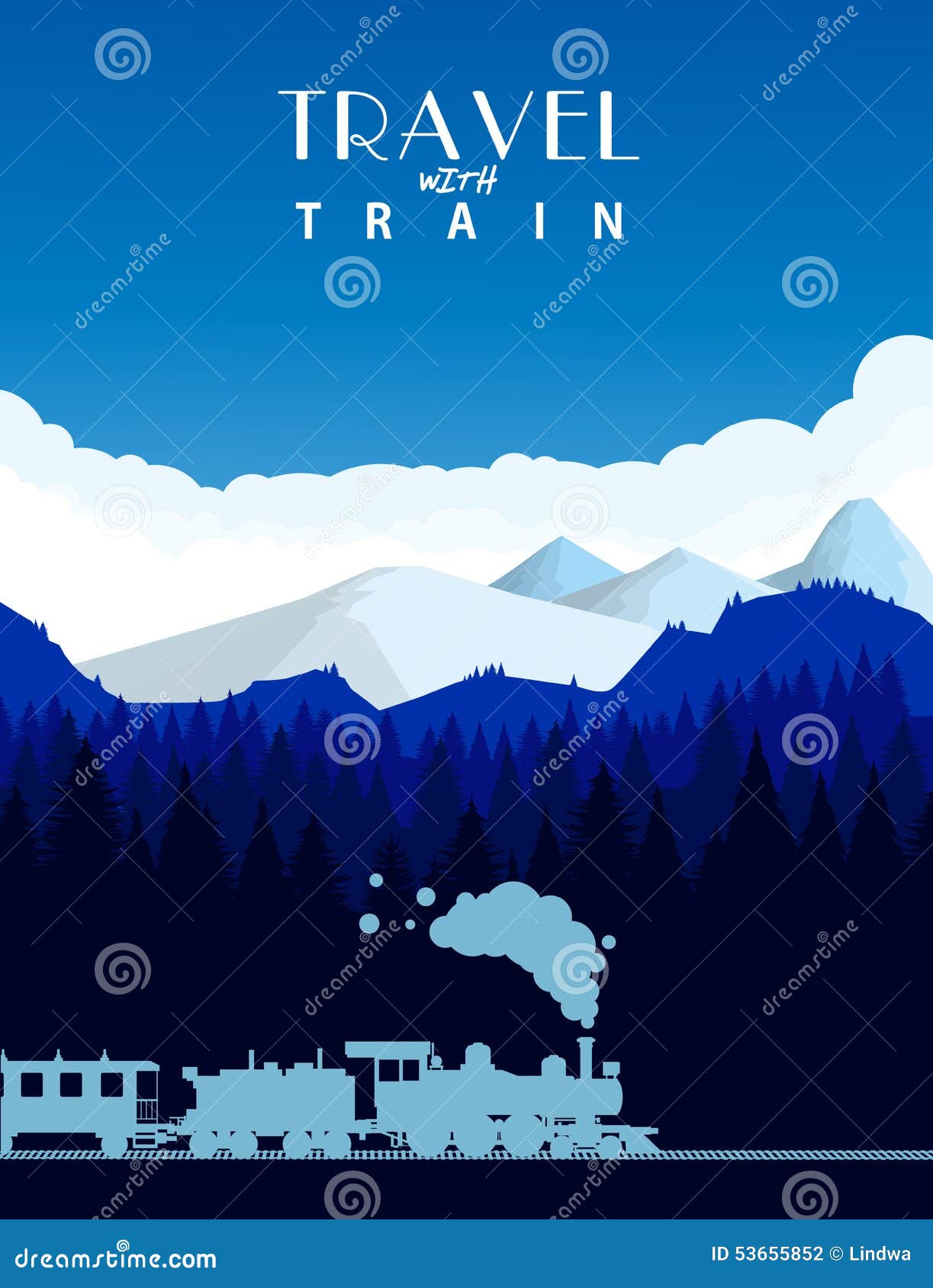 Travel with Train Background Stock Vector - Illustration of ...