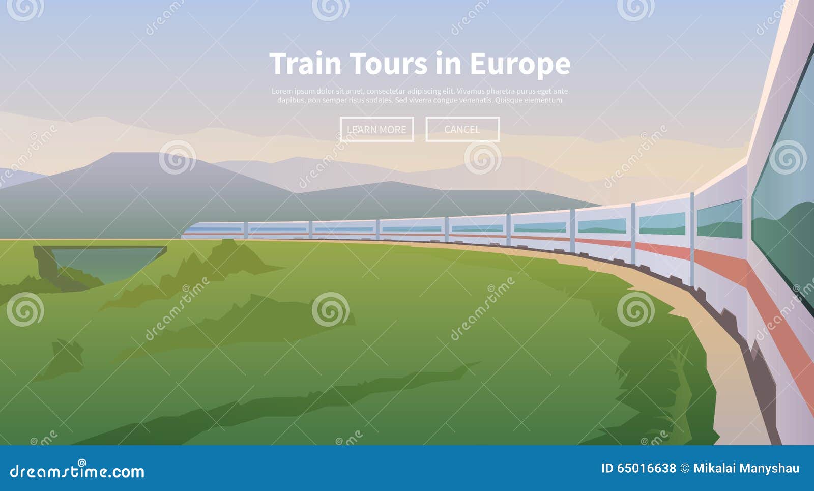 Travel by Train. Web Banner. Stock Vector - Illustration of highspeed ...