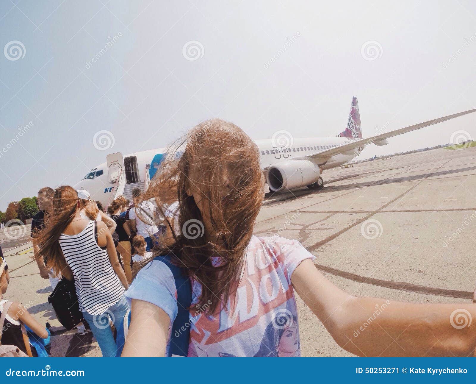 Travel Trip Summer Girl Plane Editorial Photo - Image of girl, summer ...