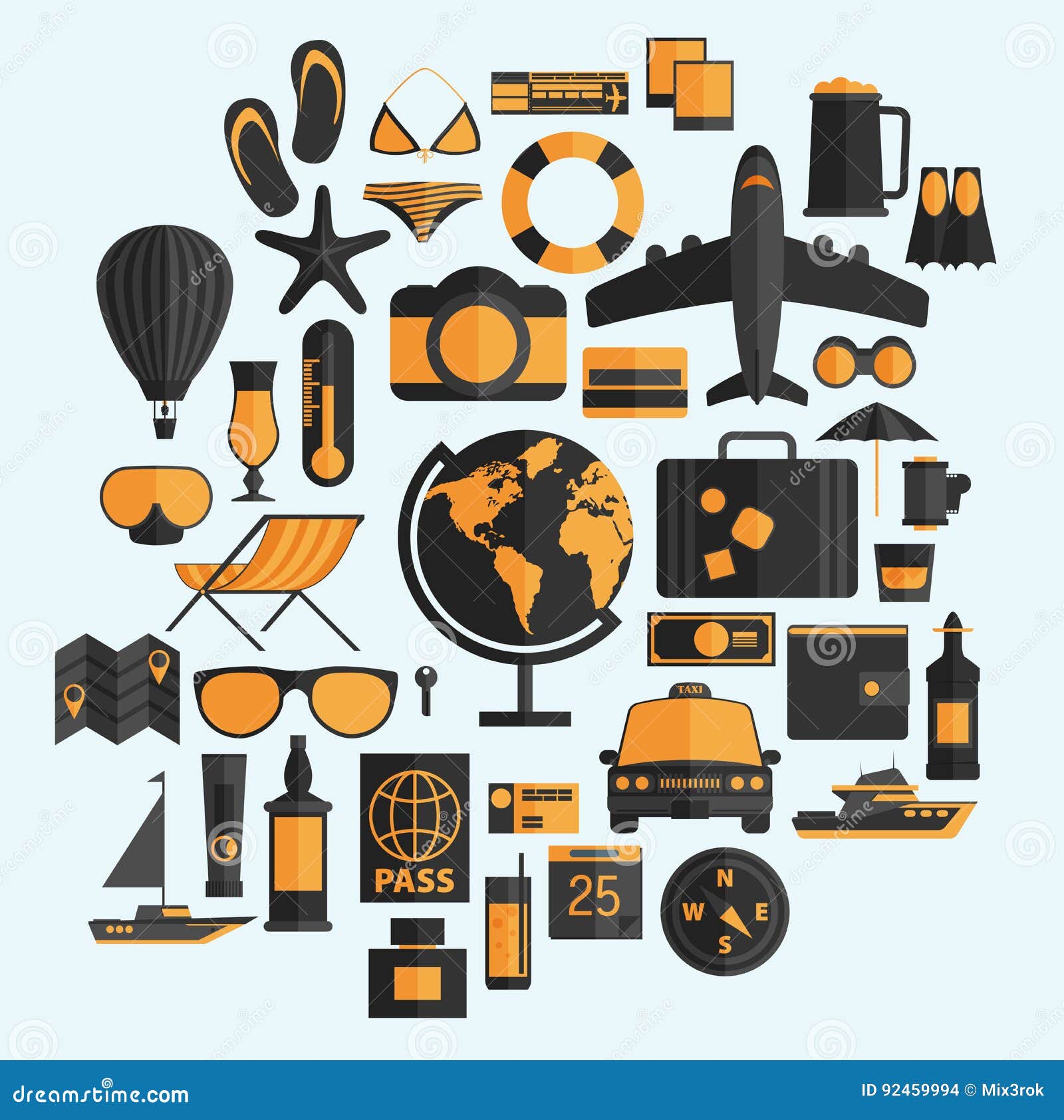 Travel Vacation Flat Design Set. Vector Concept Illustration Stock ...