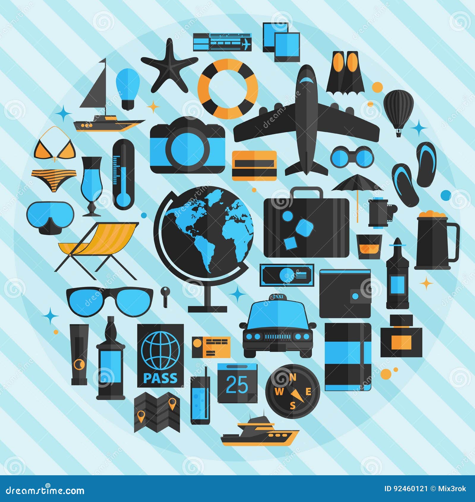 Travel Vacation Flat Design Set. Vector Concept Illustration Stock ...