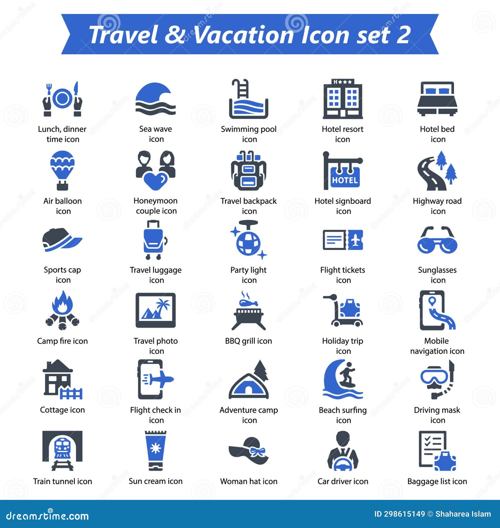 Travel Vacation Icon Set 2 stock vector. Illustration of international ...