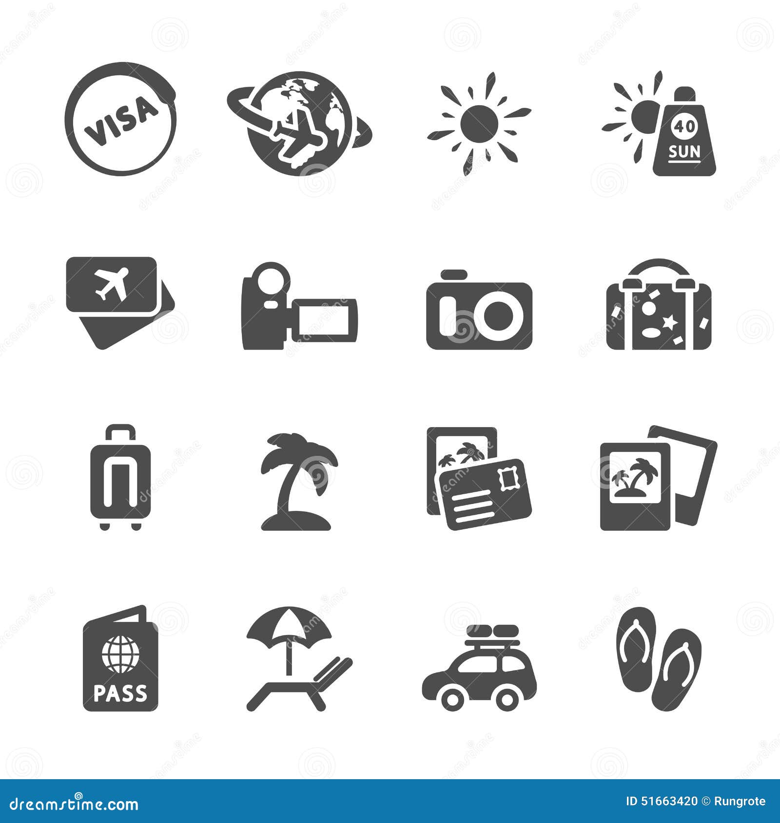 Travel and Vacation Icon Set 4, Vector Eps10 Stock Vector ...