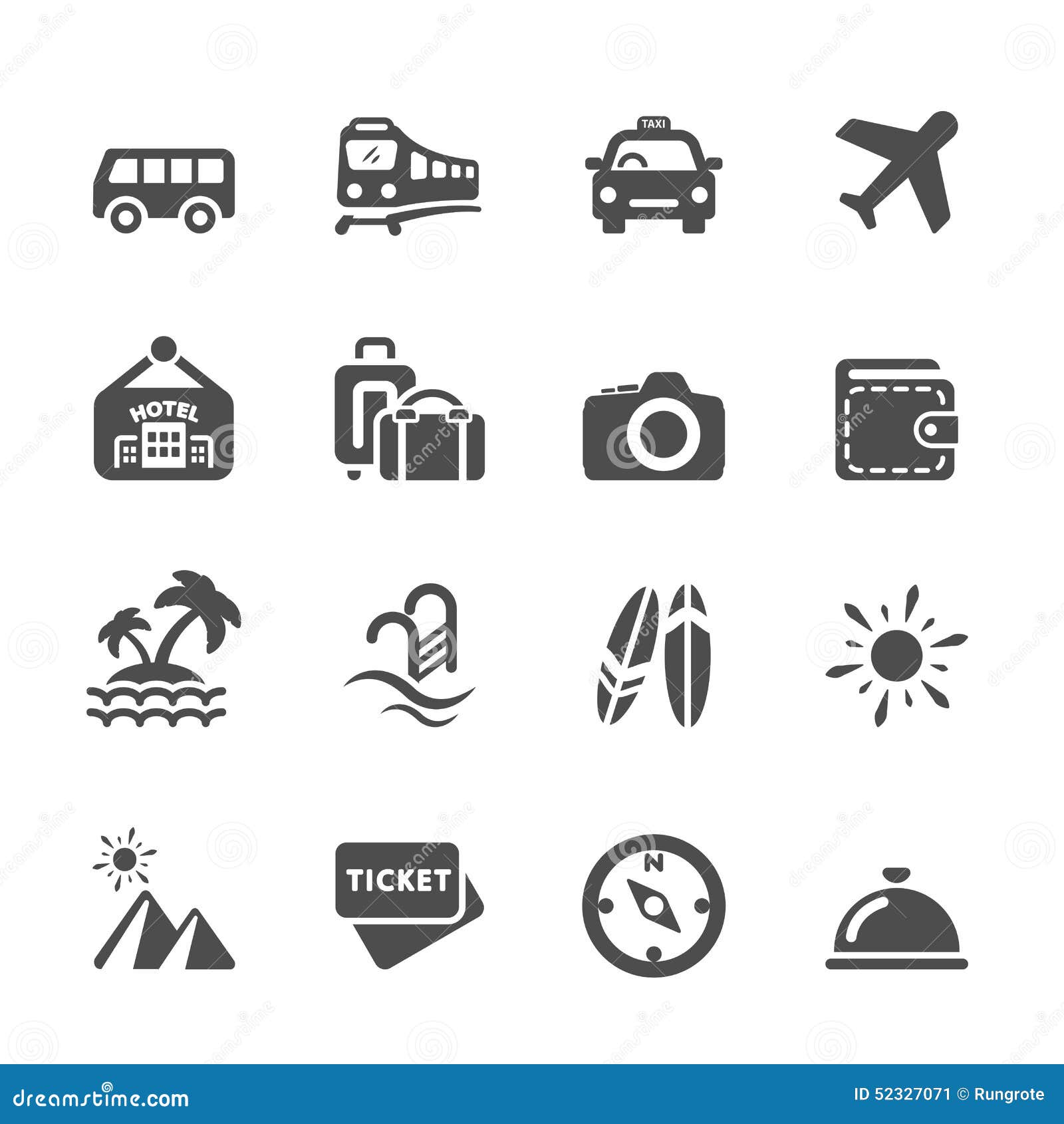 Travel and Vacation Icon Set 5, Vector Eps10 Stock Vector ...