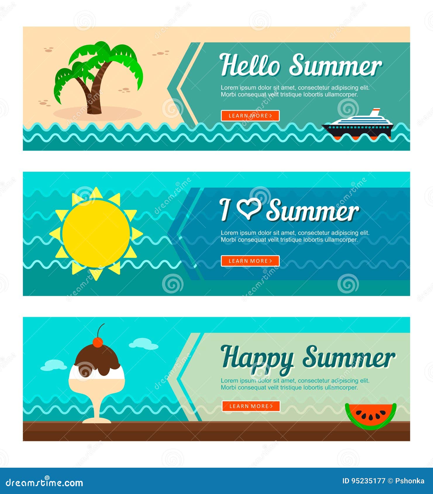 Travel and Vacation Vector Banners Stock Vector - Illustration of ...