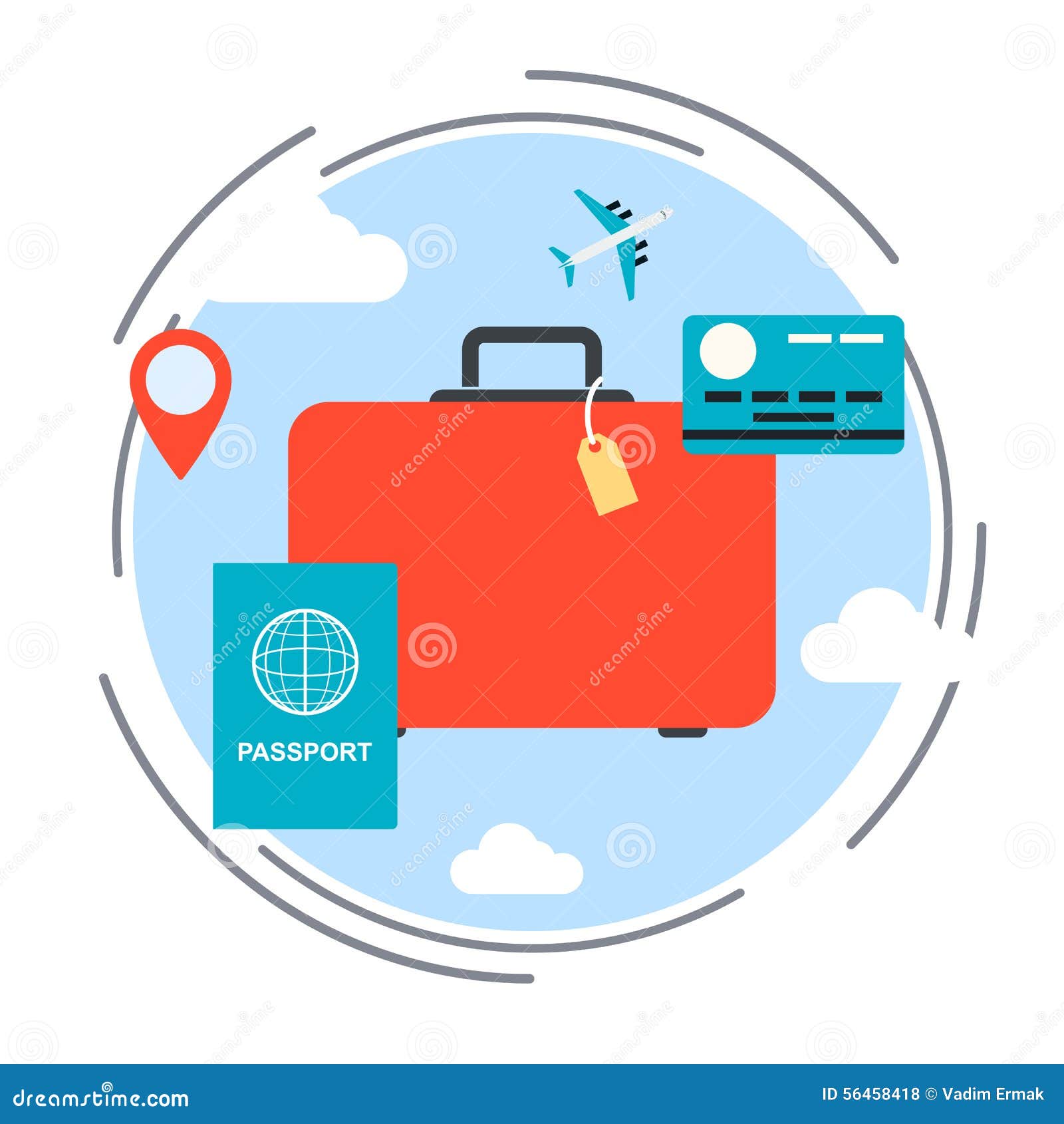 Travel, Vacation, Voyage Vector Concept Stock Vector - Illustration of ...