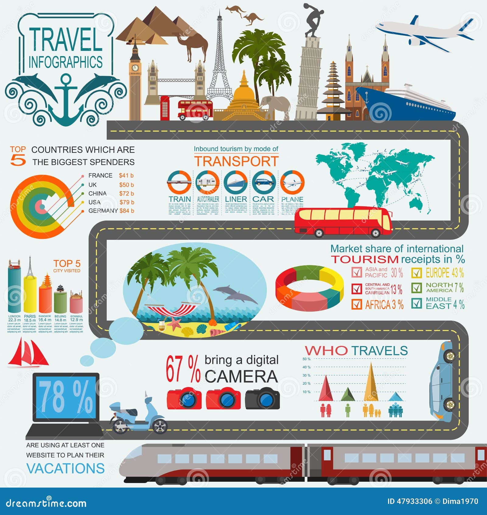 Travel. Vacations. Beach Resort Infographics Stock Vector ...