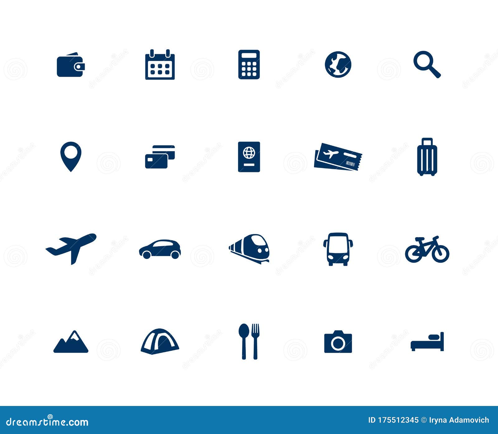 Travel Vector Icon Set. Tour Sign Collection. Simple Flat Design for ...
