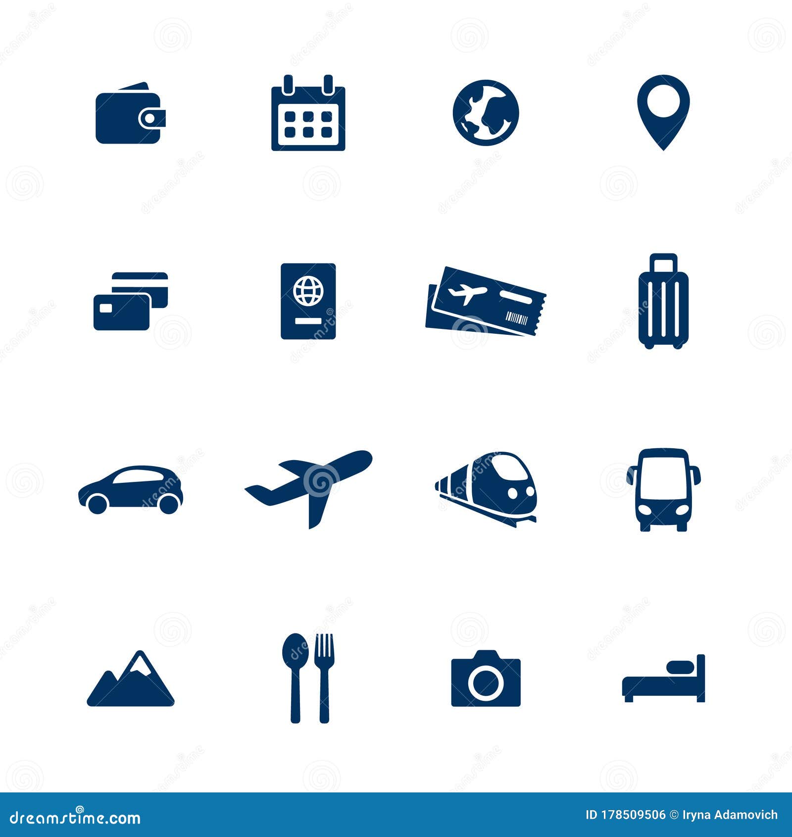Travel Vector Icon Set. Tour Sign Collection. Simple Flat Design for ...