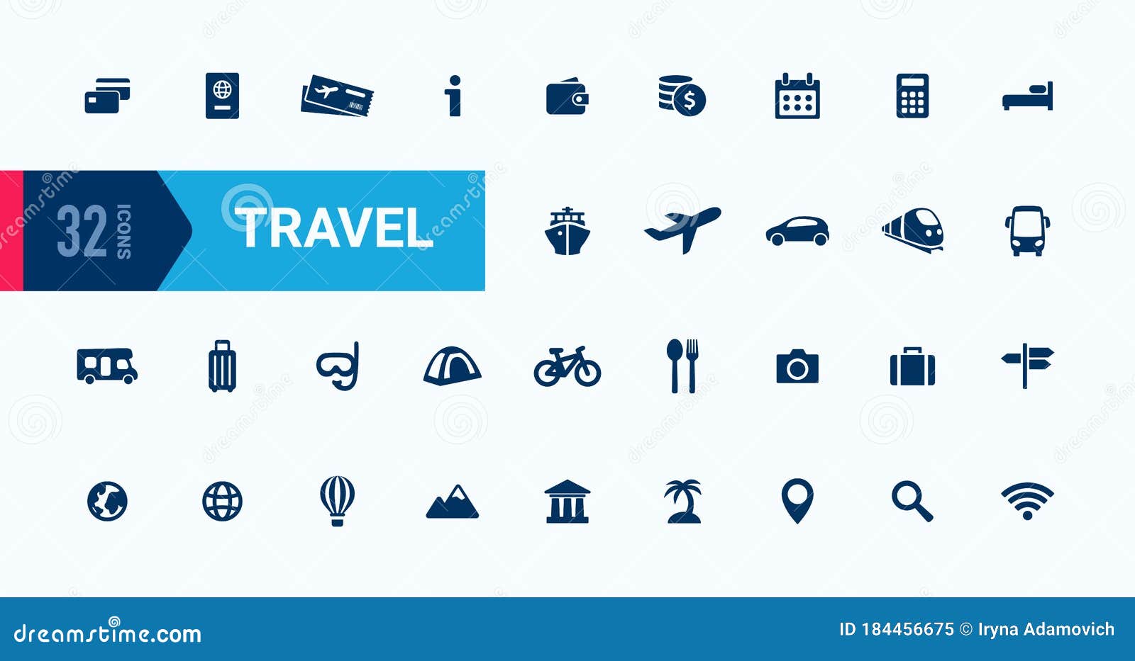 Travel Vector Icon Set. Tour Sign Collection. Simple Flat Design for ...