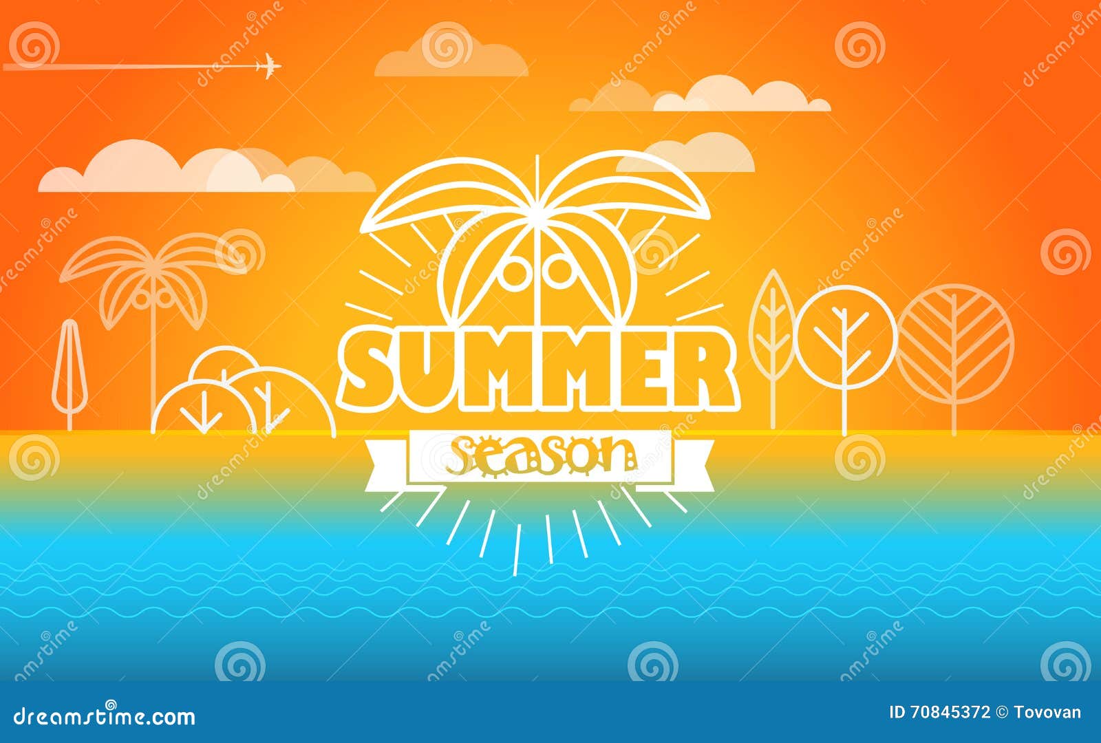 Travel Vector Illustration. Summer Season Stock Vector - Illustration ...