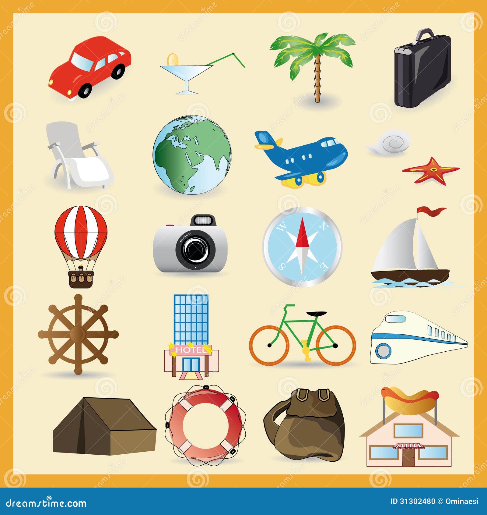 Travel vector set stock vector. Illustration of hotel - 31302480