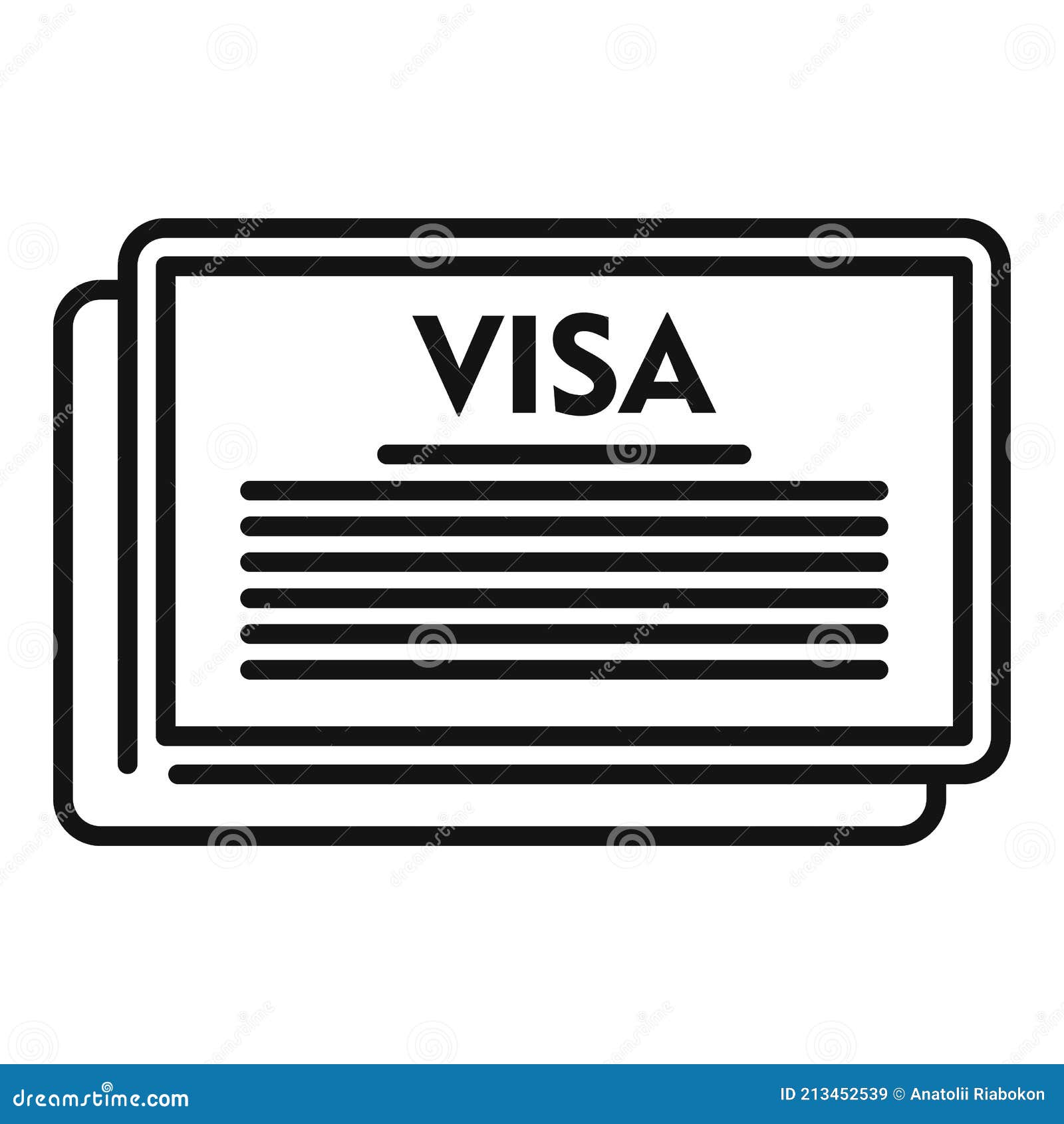 Travel Visa Icon, Outline Style Stock Illustration - Illustration of ...