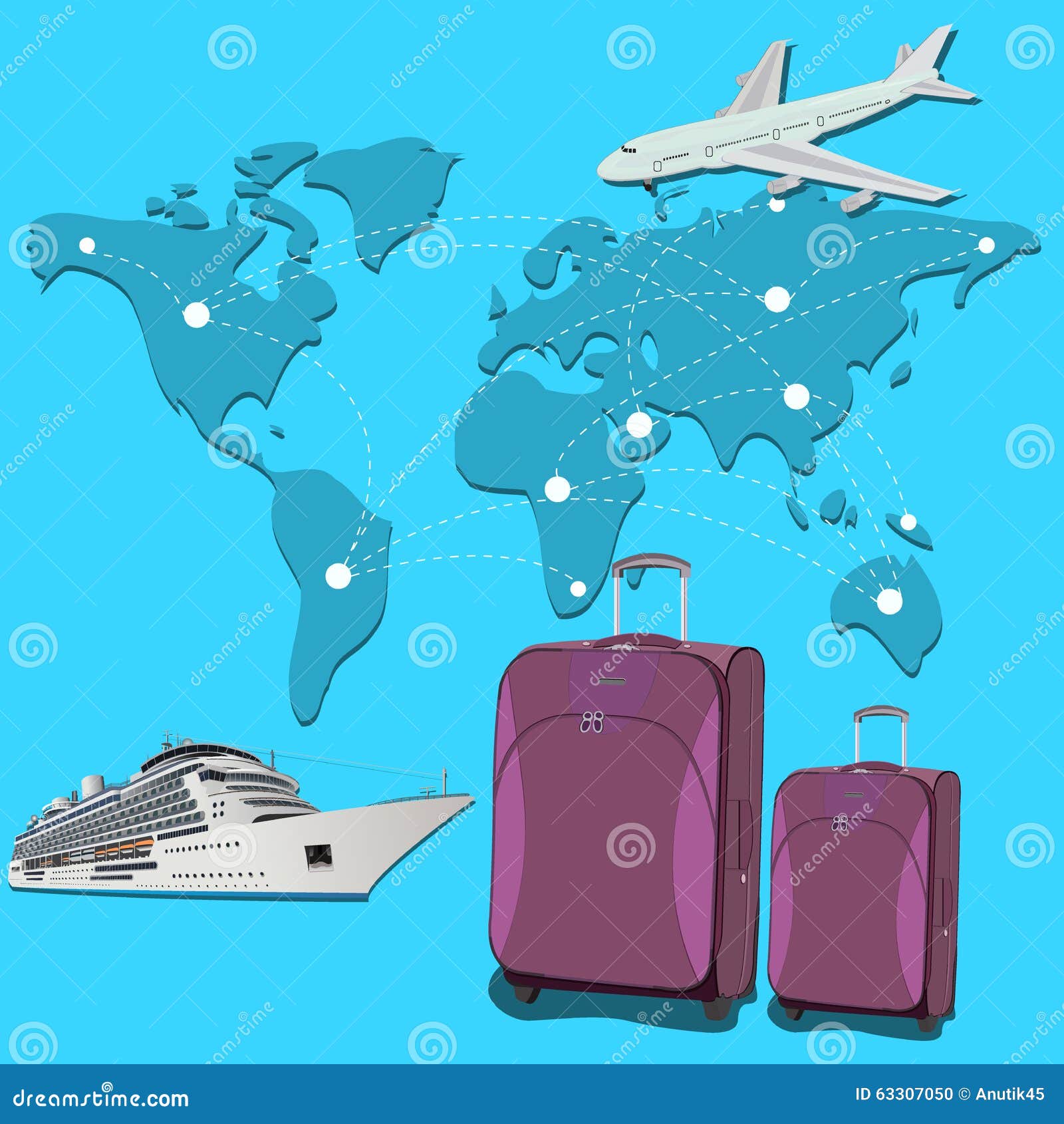 Travel, vocation concept stock vector. Illustration of symbol - 63307050