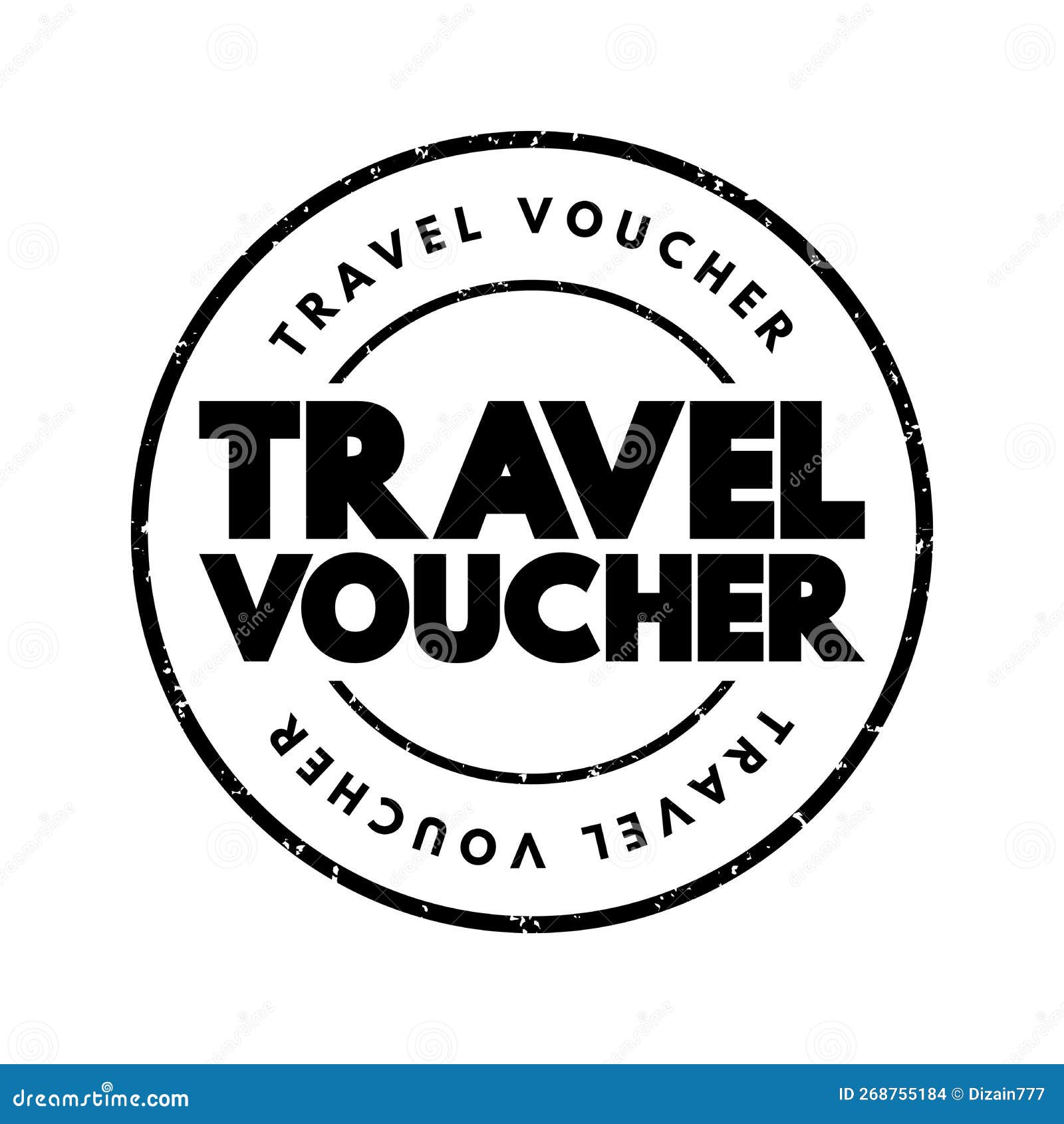 Travel Voucher Text Stamp, Concept Background Stock Illustration ...