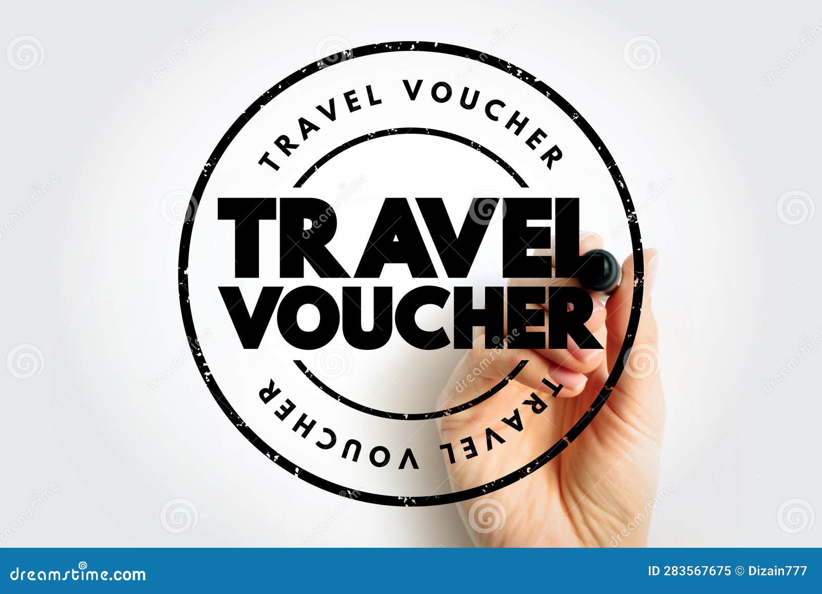 Travel Voucher Text Stamp, Concept Background Stock Illustration ...