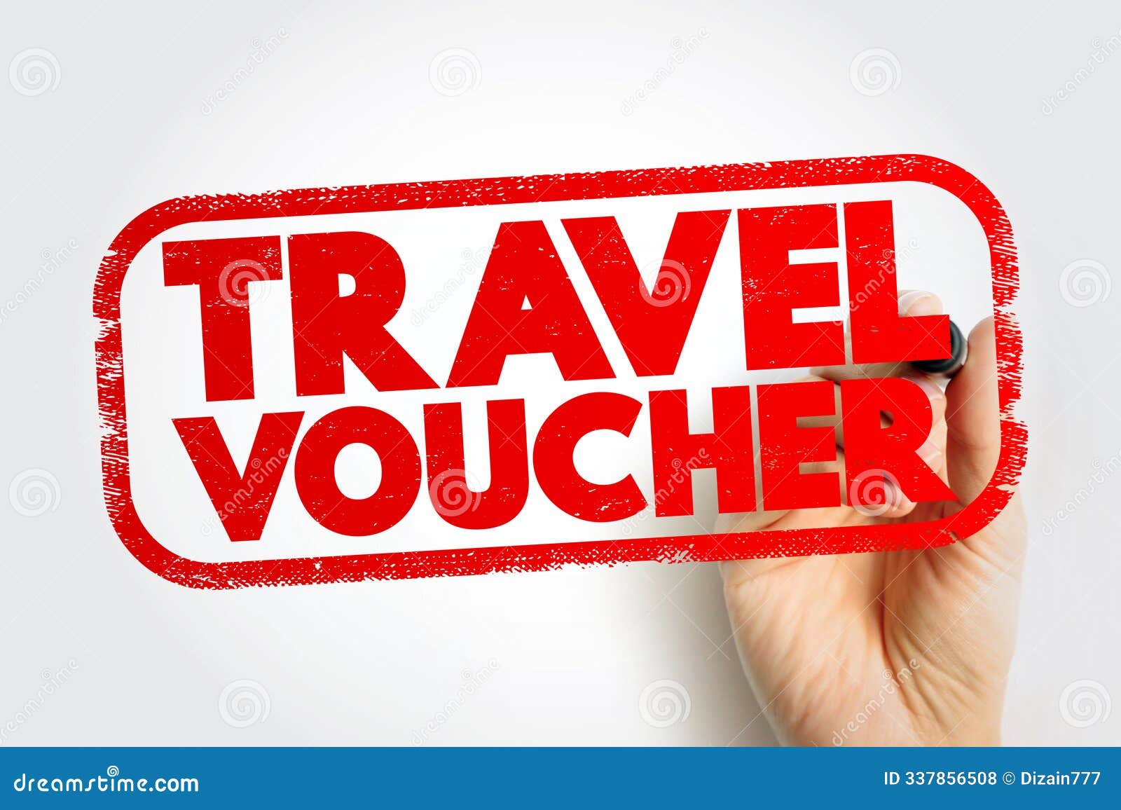 Travel Voucher Text Stamp, Concept Background Stock Photo - Image of ...