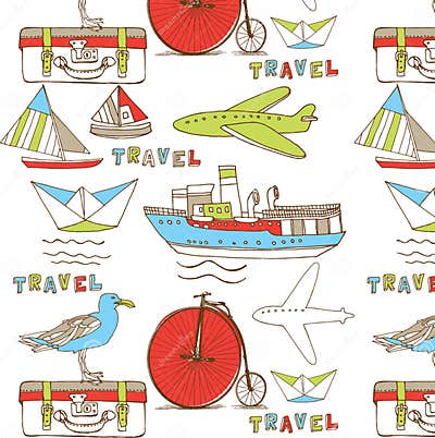 Travel Wallpaper Background Stock Vector - Illustration of travel ...