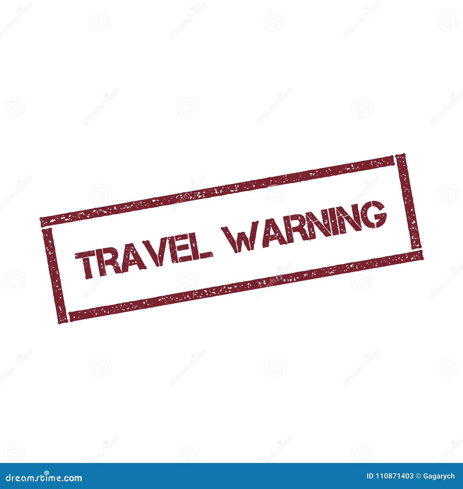 Travel Warning Red Rubber Stamp Isolated On White. Cartoon Vector ...