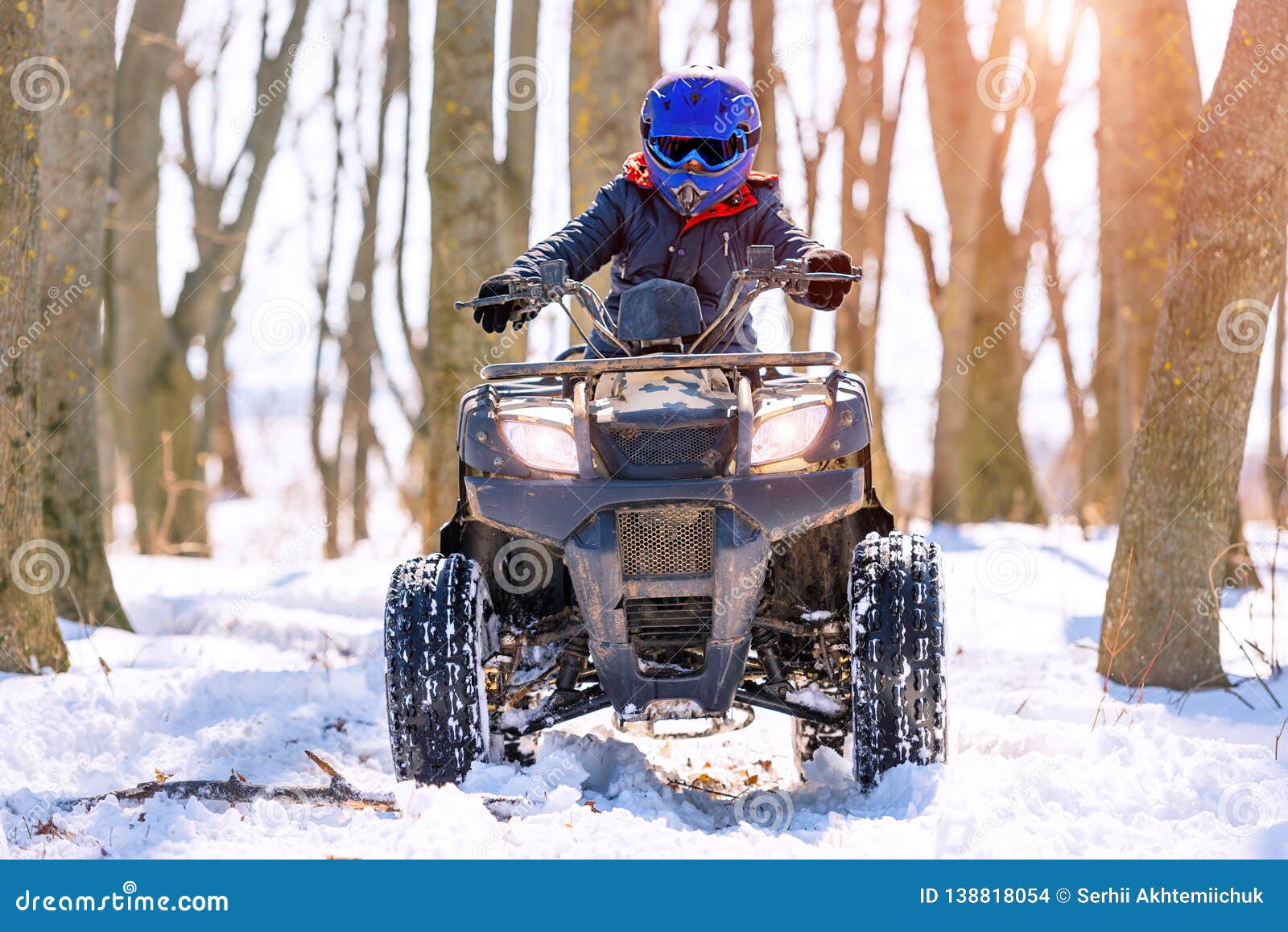 Travel in the Winter on the ATV. Beautiful Winter Nature Stock Photo ...
