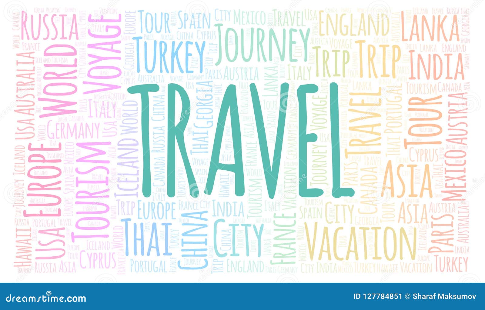 Travel word cloud. stock illustration. Illustration of card - 127784851