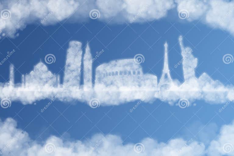 Travel the World Cloud Concept Stock Illustration - Illustration of ...