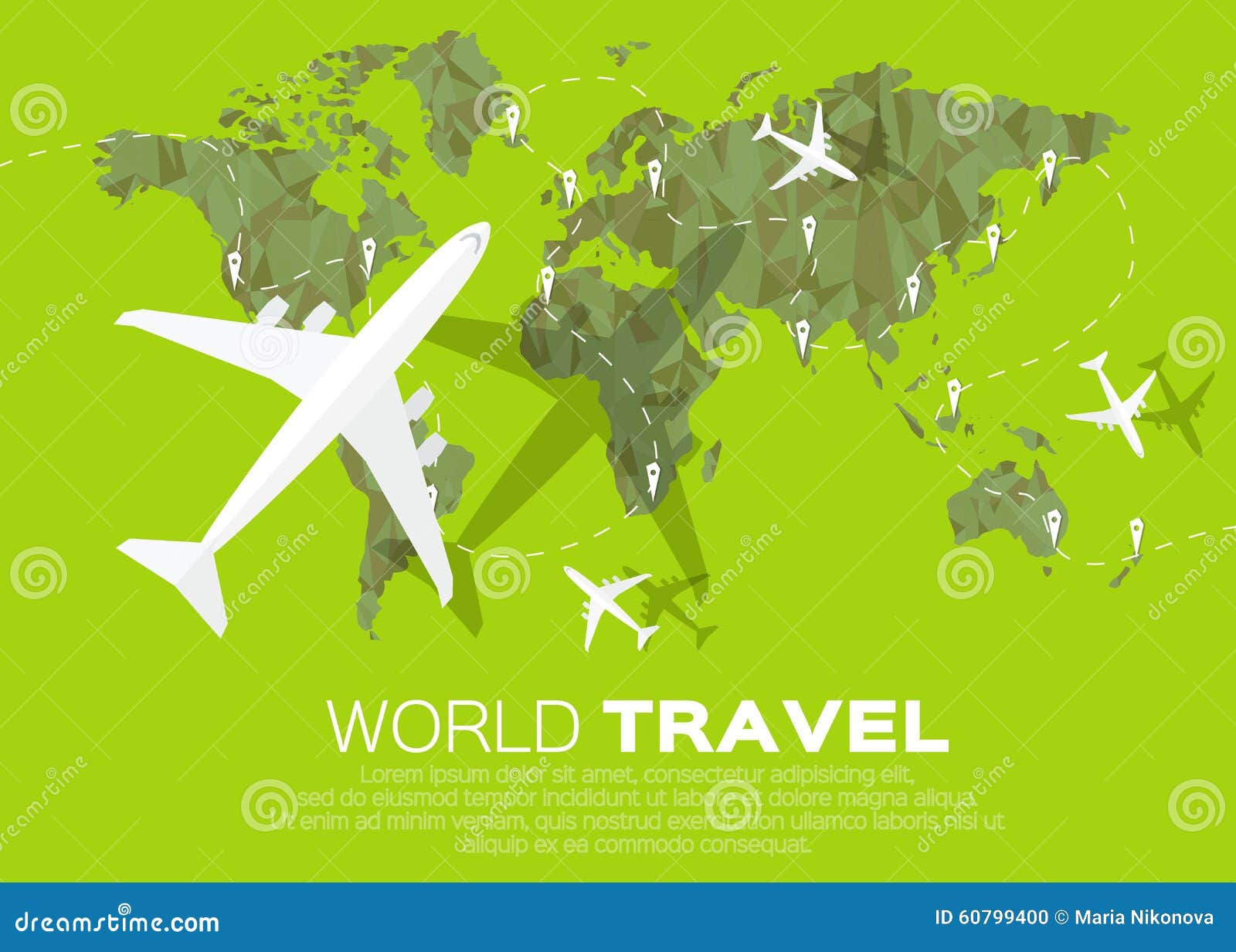 Travel World Map Background in Polygonal Style Stock Vector ...