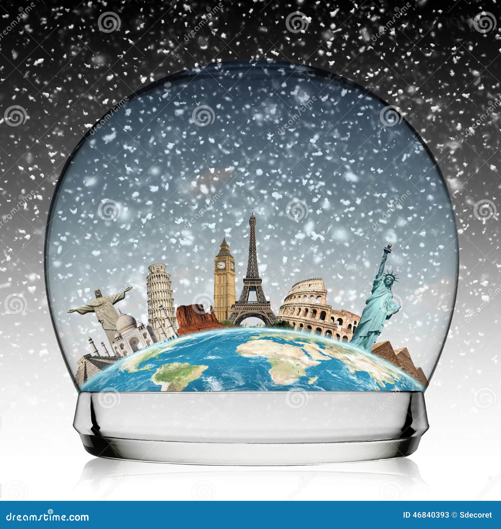 Snowball World Globe Isolated On White Background. Environmental ...