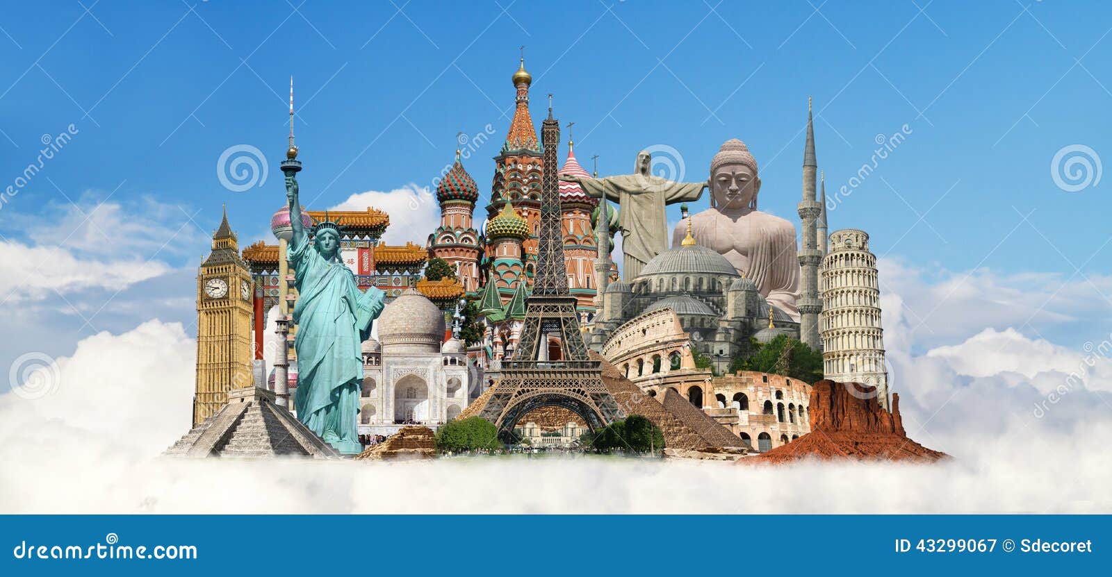 Travel the World Monuments Concept Stock Illustration - Illustration of ...
