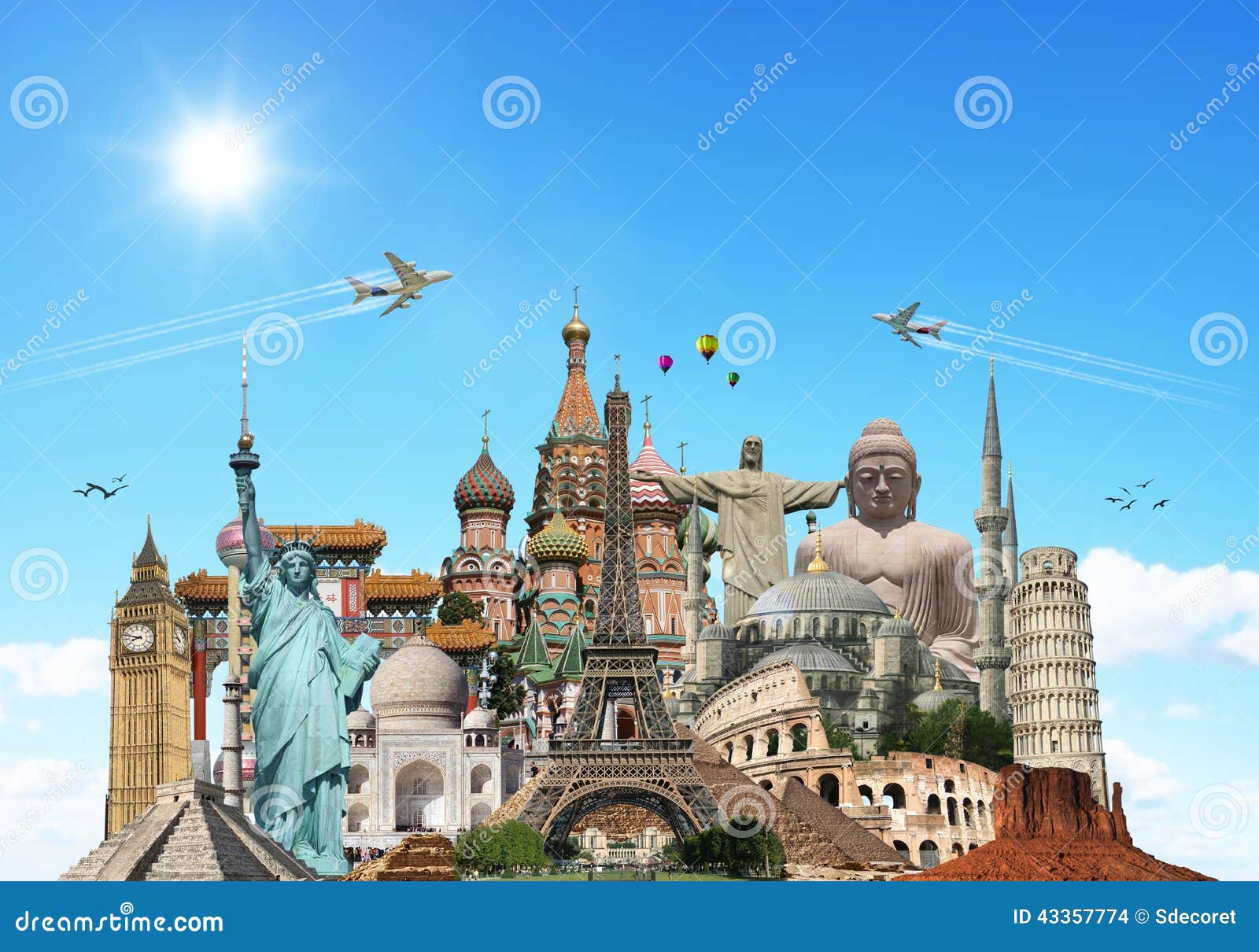Travel the World Monuments Concept Stock Illustration - Illustration of ...
