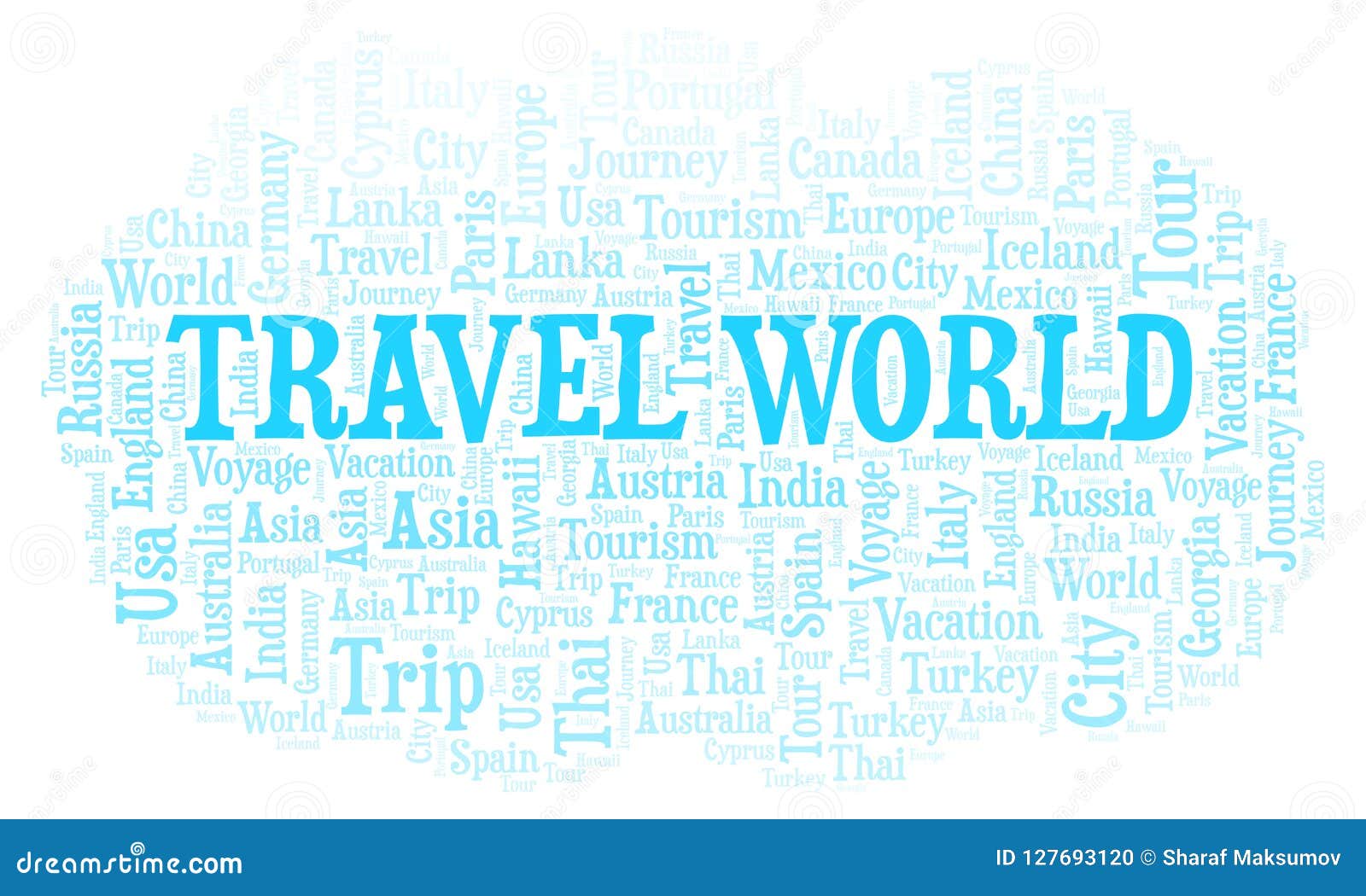 Travel World word cloud. stock illustration. Illustration of cloud ...