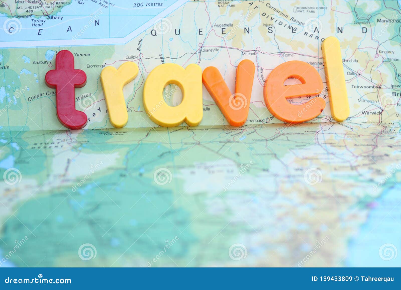 Travel written on map stock image. Image of travel, tourist - 139433809
