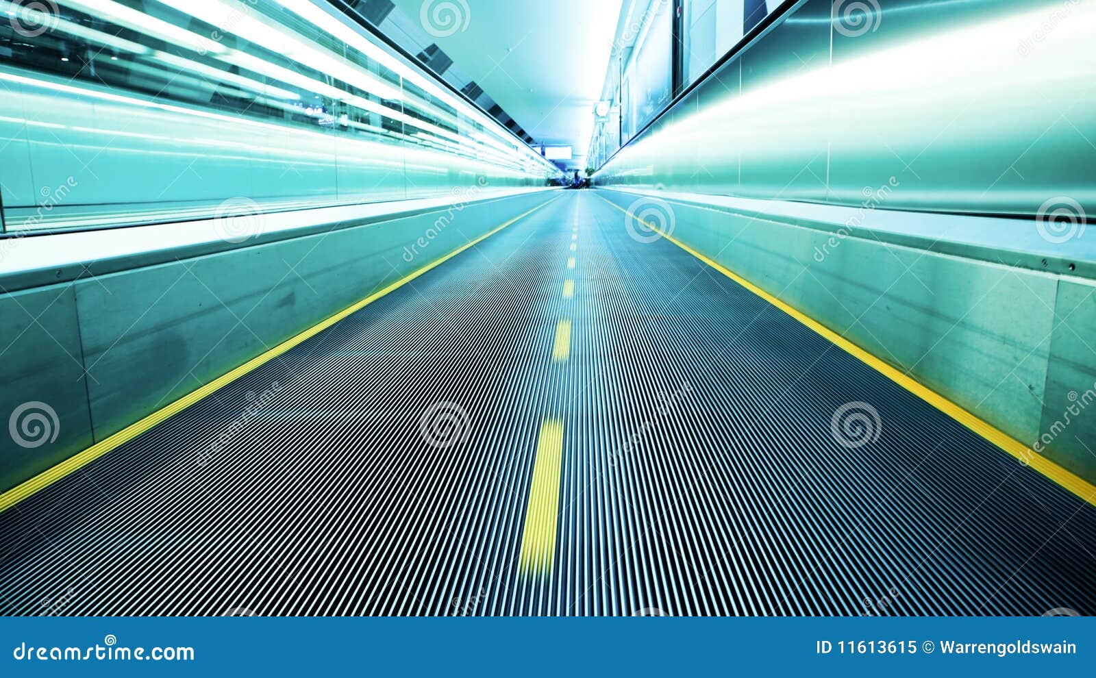 Travelator stock image. Image of light, business, blue - 11613615