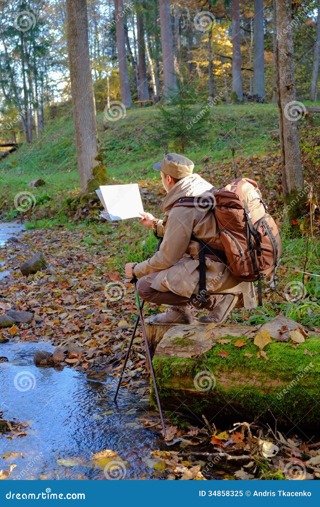 Traveler exploring the map stock image. Image of european - 34858325