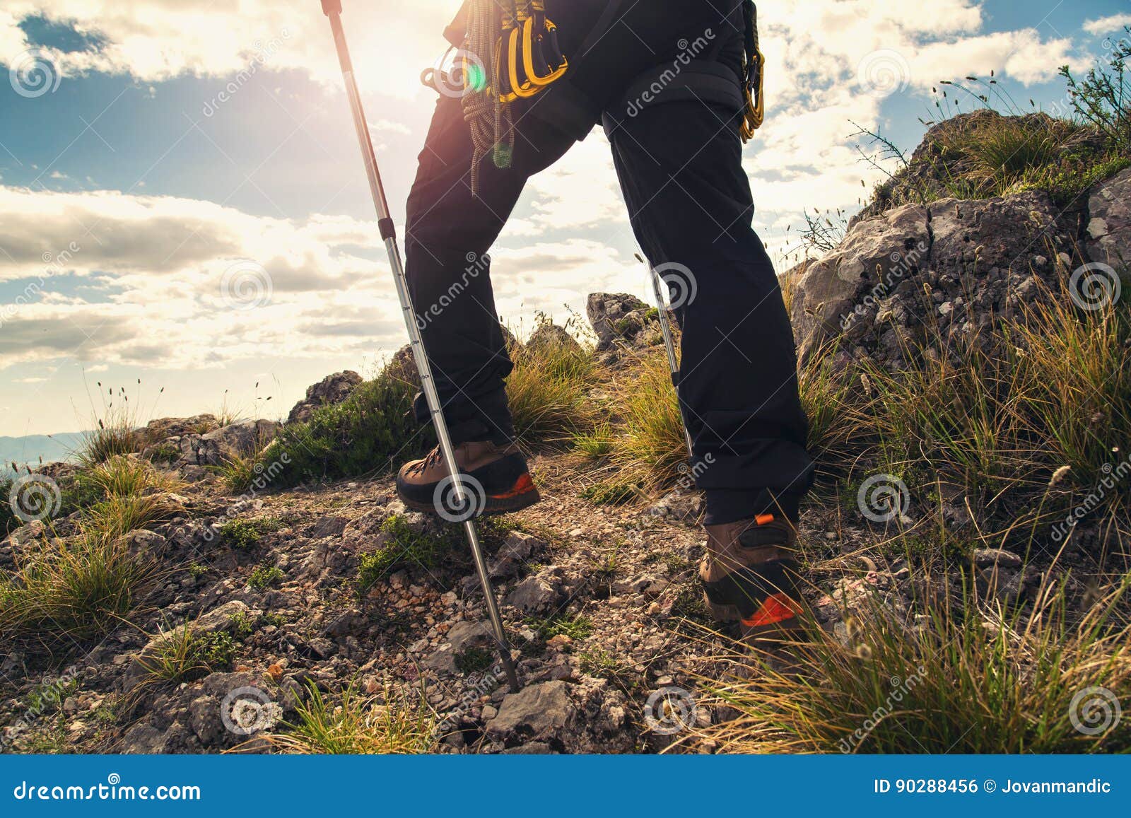 Traveler feet hiking stock photo. Image of hooks, mountain - 90288456