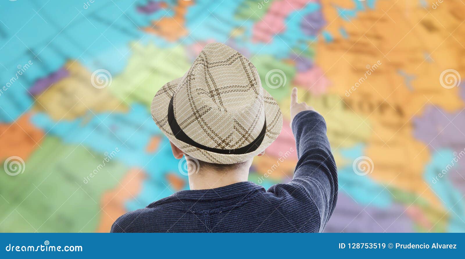 Traveler with Map of Destinations Stock Image - Image of landmark ...