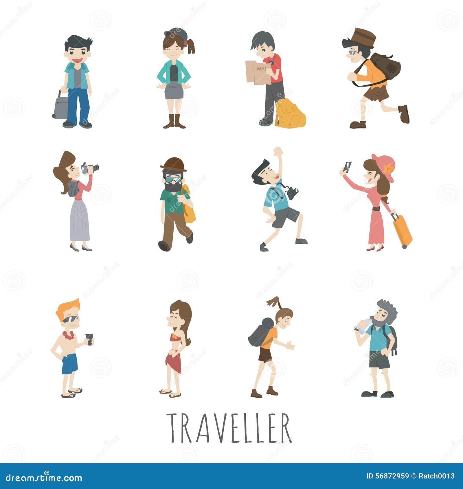 Traveler people stock vector. Illustration of tourism - 56872959