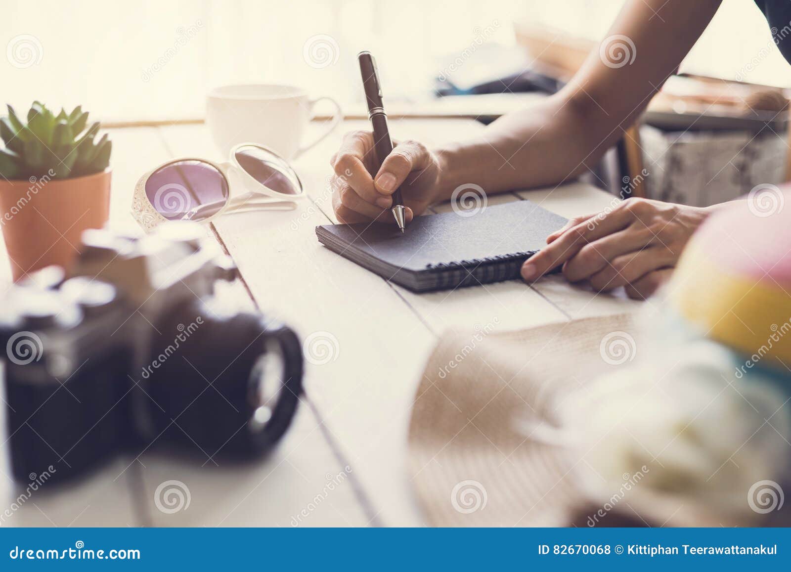 Traveler Planning Trip on Notebook Stock Photo - Image of destination ...