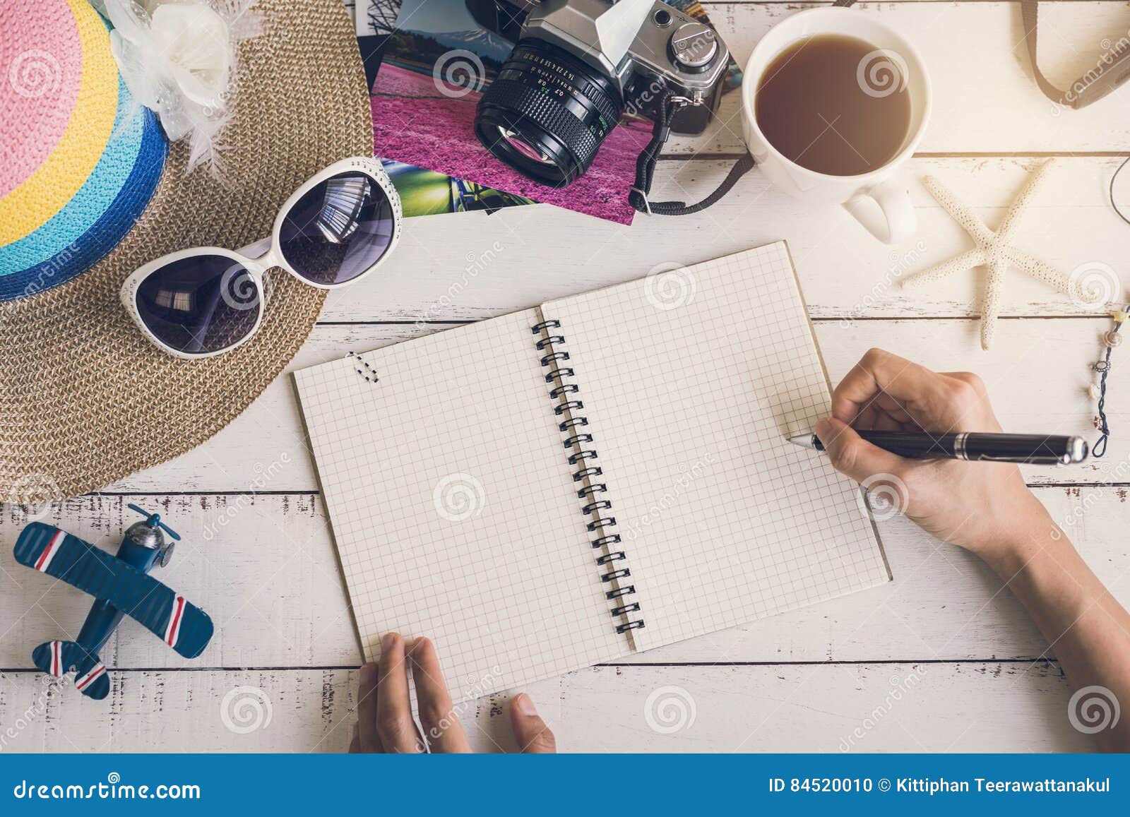 Traveler Planning Trip on Notebook Stock Photo - Image of expedition ...